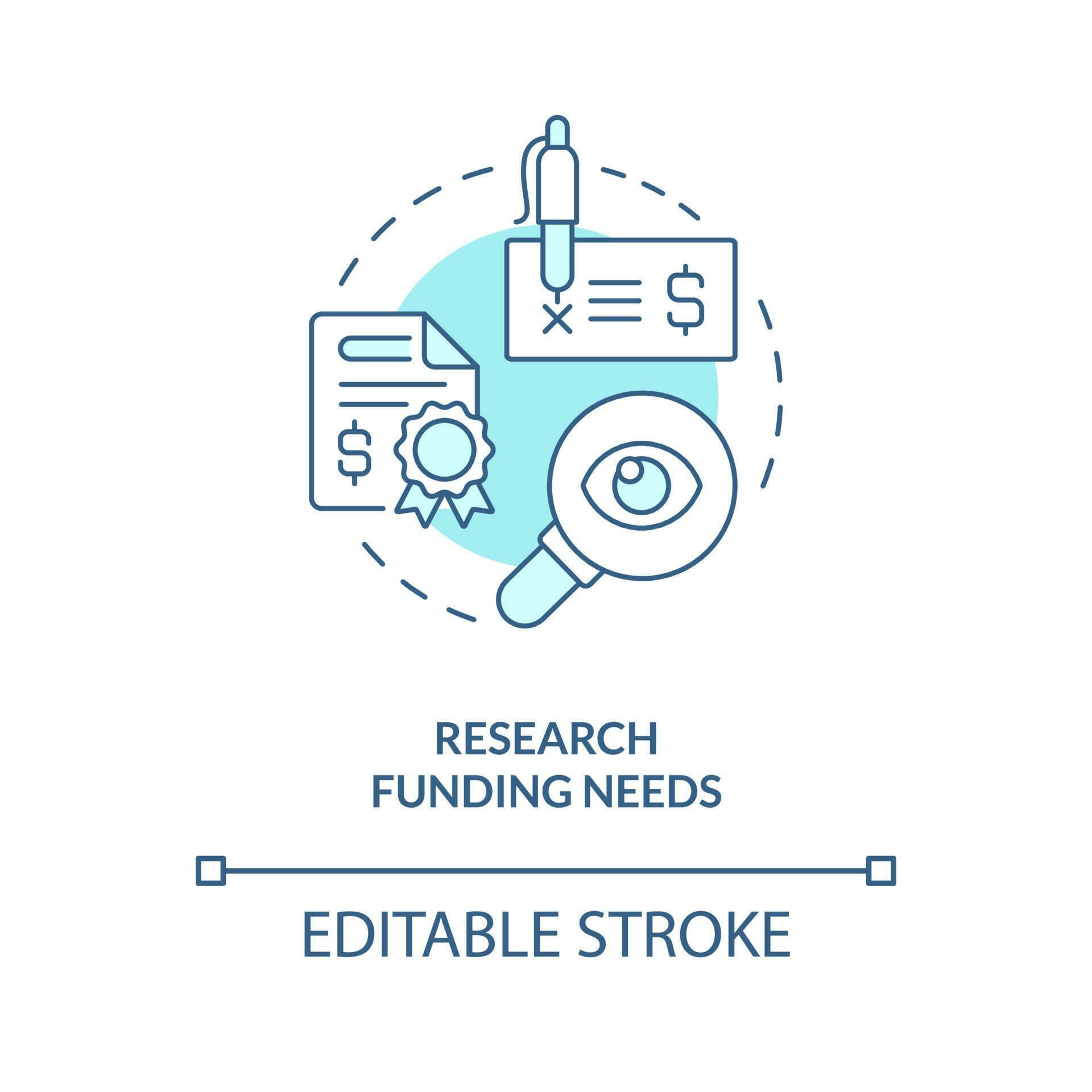Research funding needs turquoise concept icon. Financial management for ... Research funding needs turquoise concept icon. Financial management for ...
