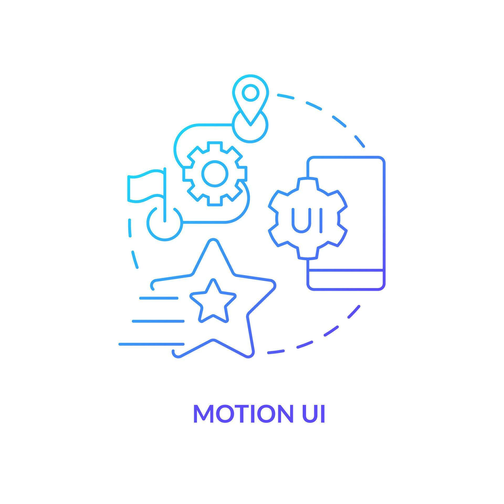 Motion UI blue gradient concept icon. Digital design production. Web ...