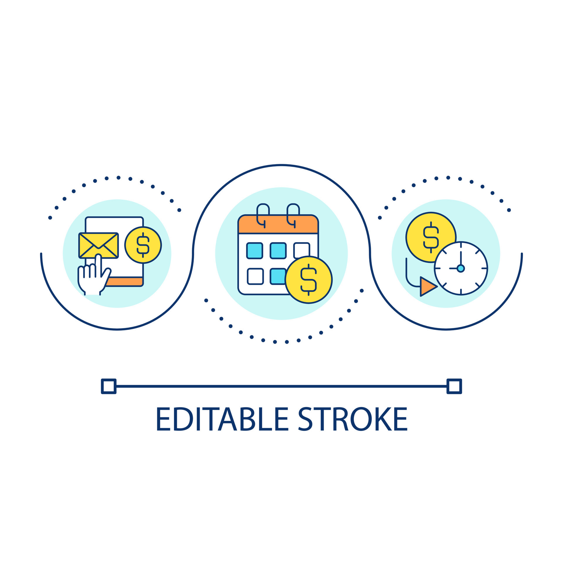 Paid Usage Period Loop Concept Icon Work Schedule Effective Time Management Pay Per Hour