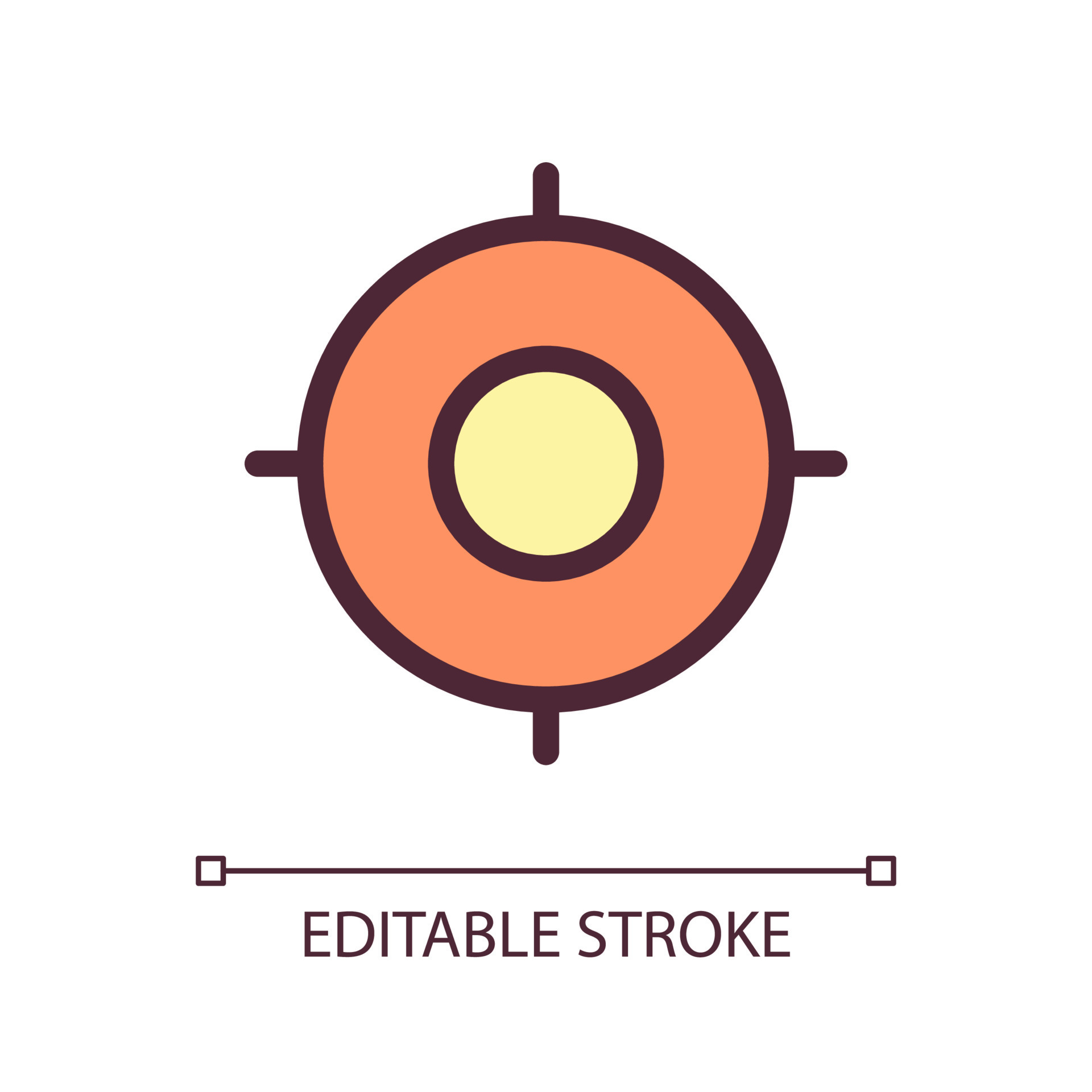 Target pixel perfect RGB color ui icon. Focus on chosen goal. Marketing tool. Simple filled line ...