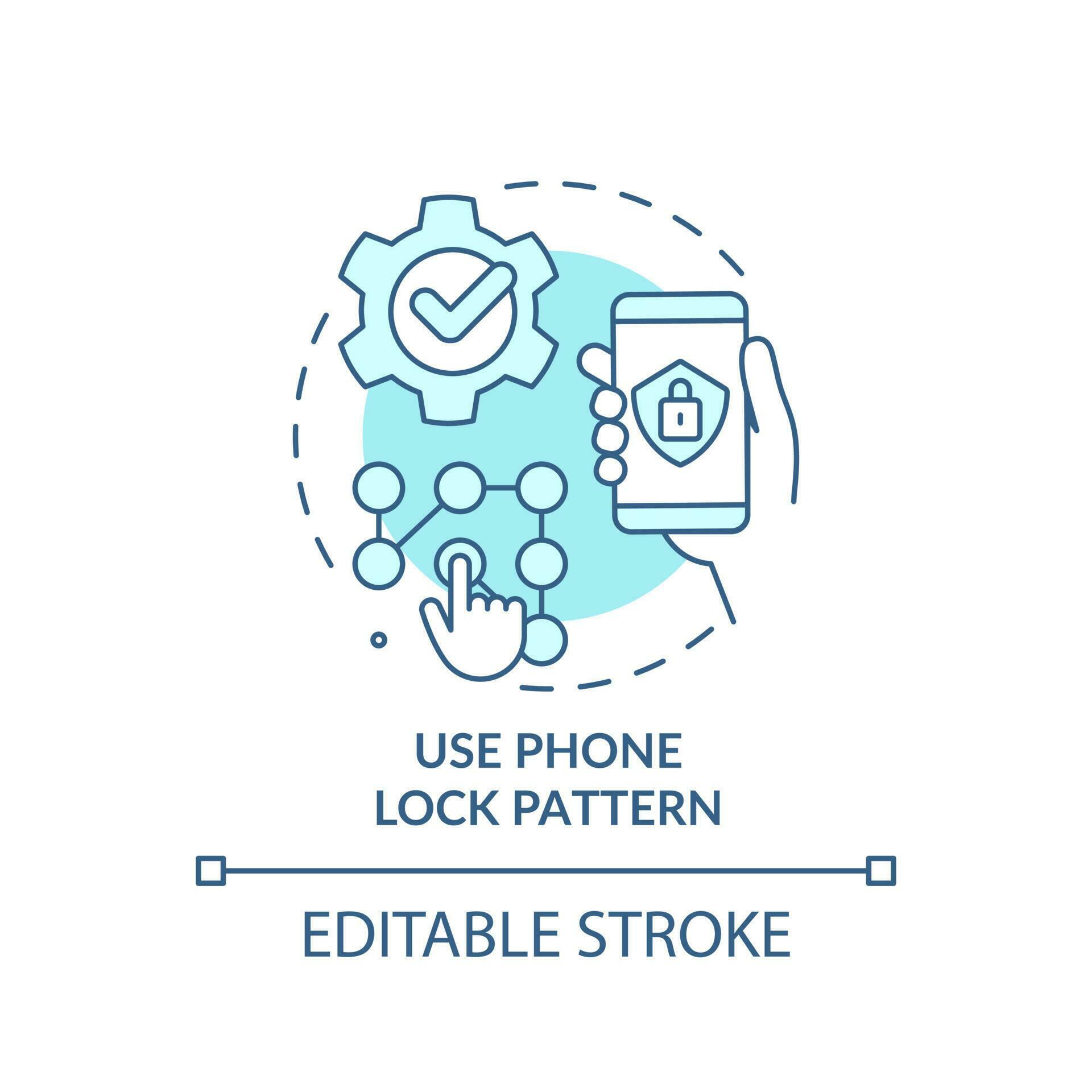 Use phone lock pattern turquoise concept icon. Smartphone graphic key ...