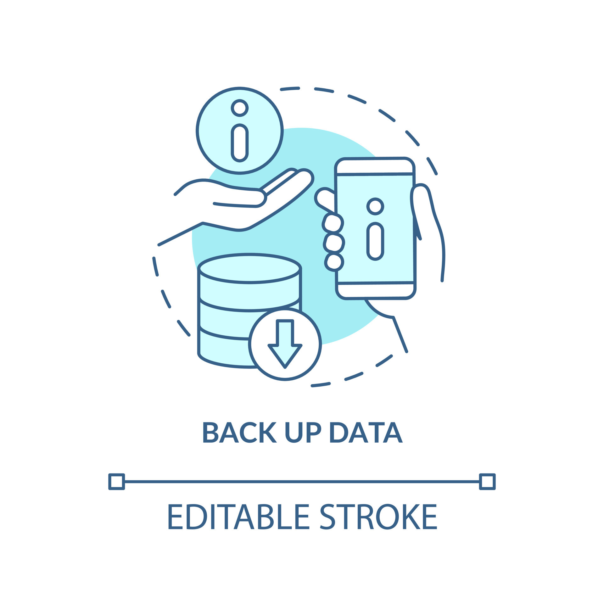 Back Up Data Turquoise Concept Icon Creating Copy Of Information