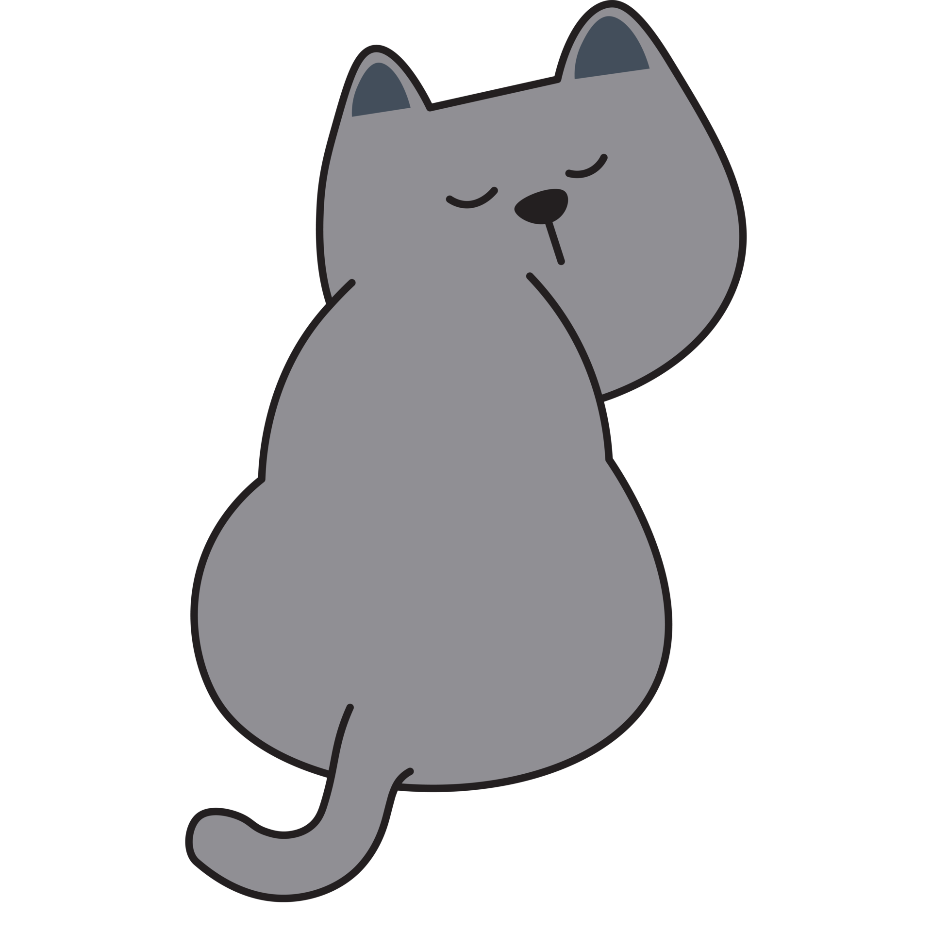 Cute Cat Cartoon Character Doodle Cartoon Style 24323859 Png