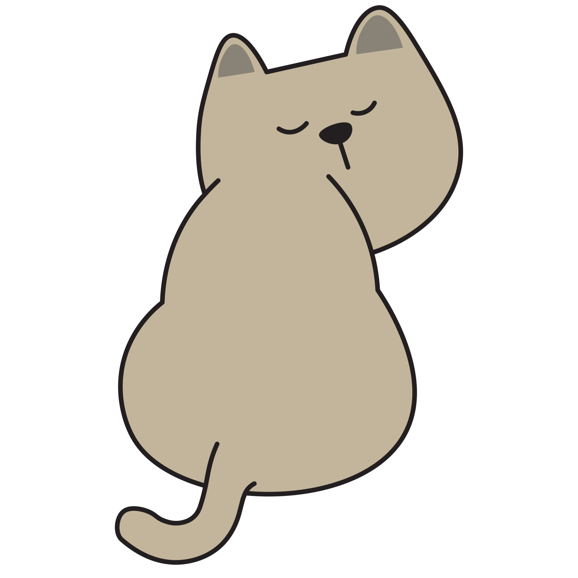 Cute Cat Cartoon Character Doodle Cartoon Style 24323881 Png
