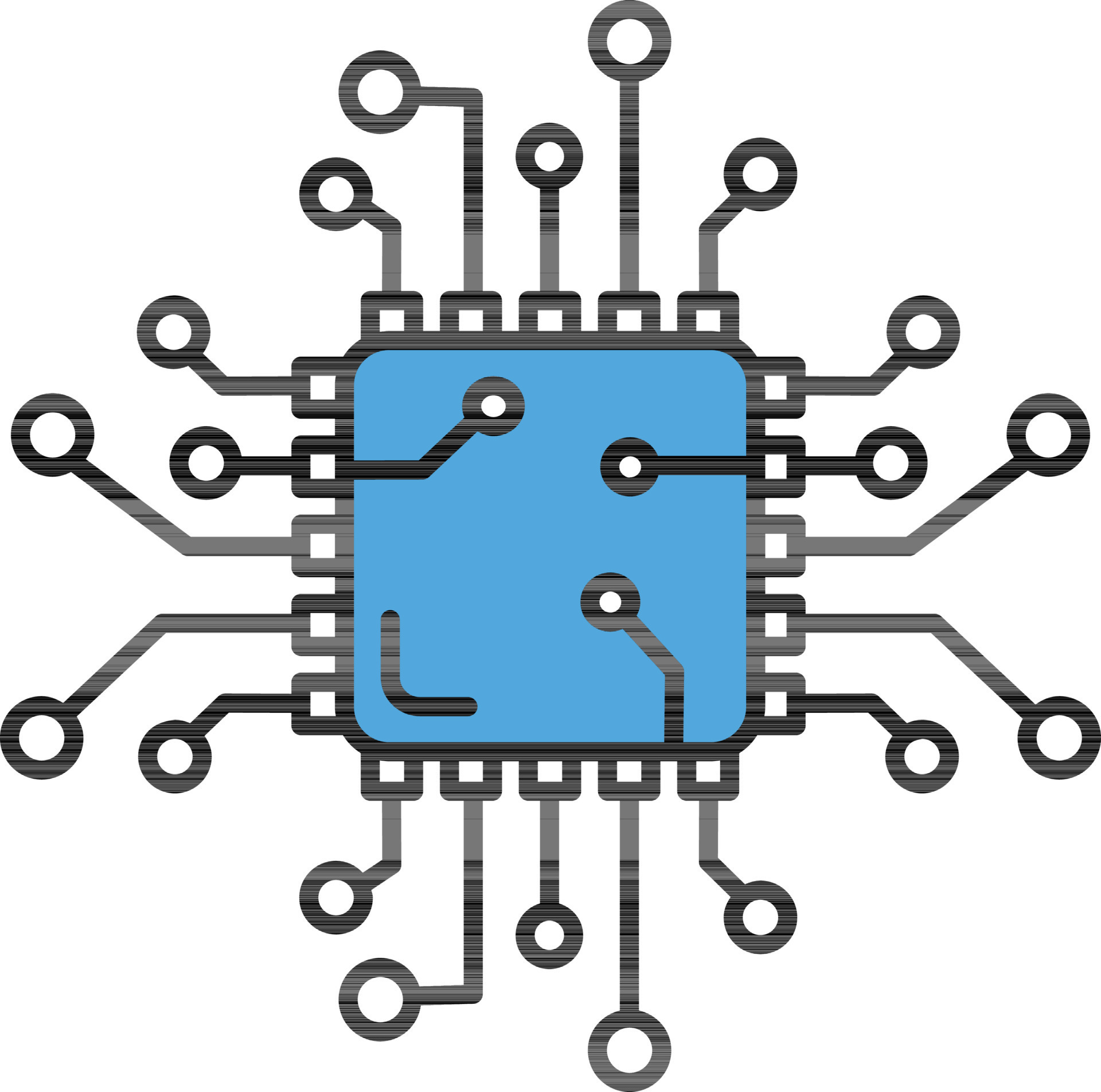 Circuit Chip Icon Or Symbol In Blue Color 24323988 Vector Art At Vecteezy