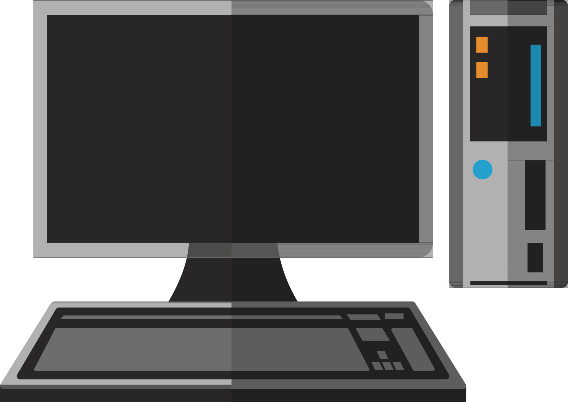 Grey computer and cpu. 24325569 Vector Art at Vecteezy