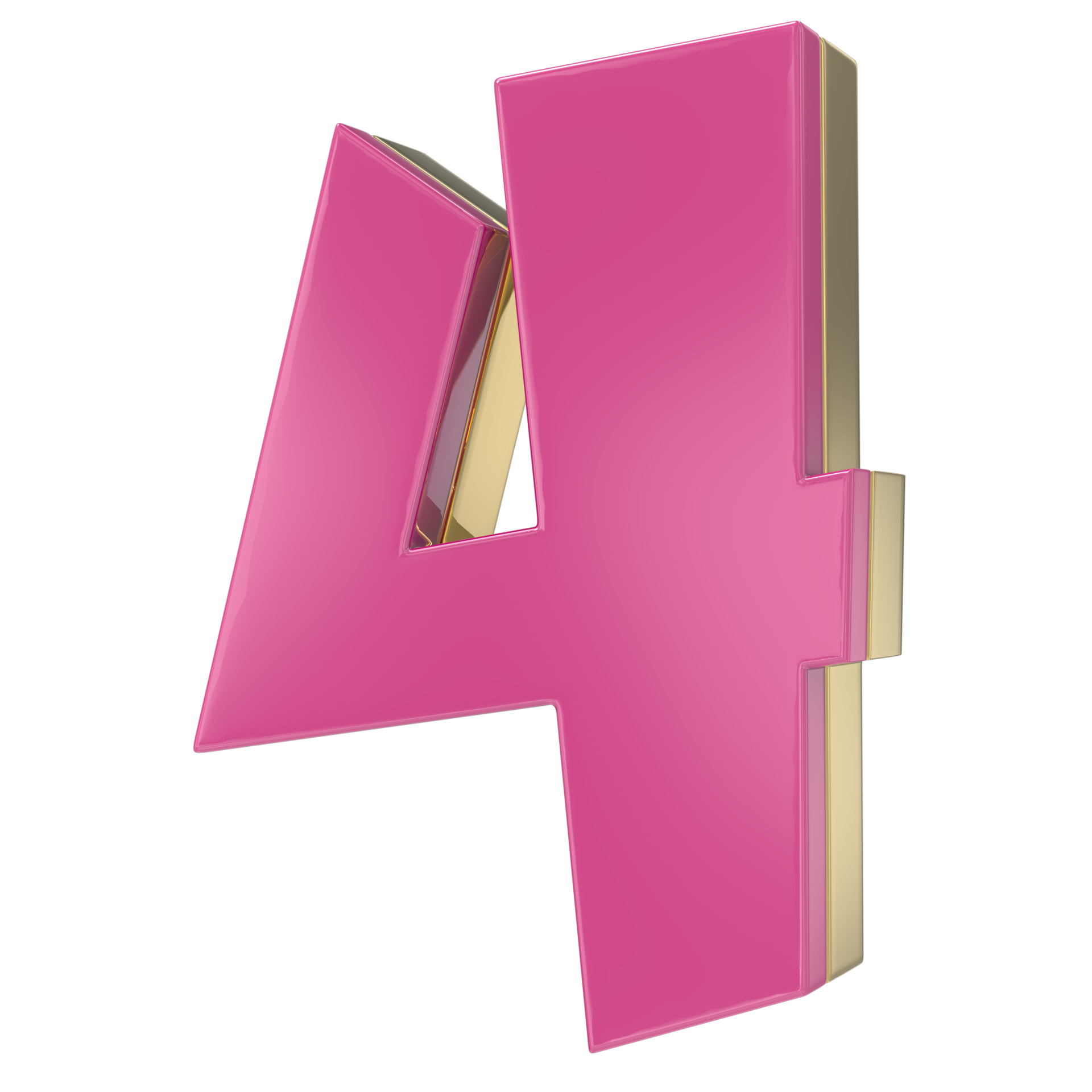 4 Rosa com ouro 3d render 24326113 PNG