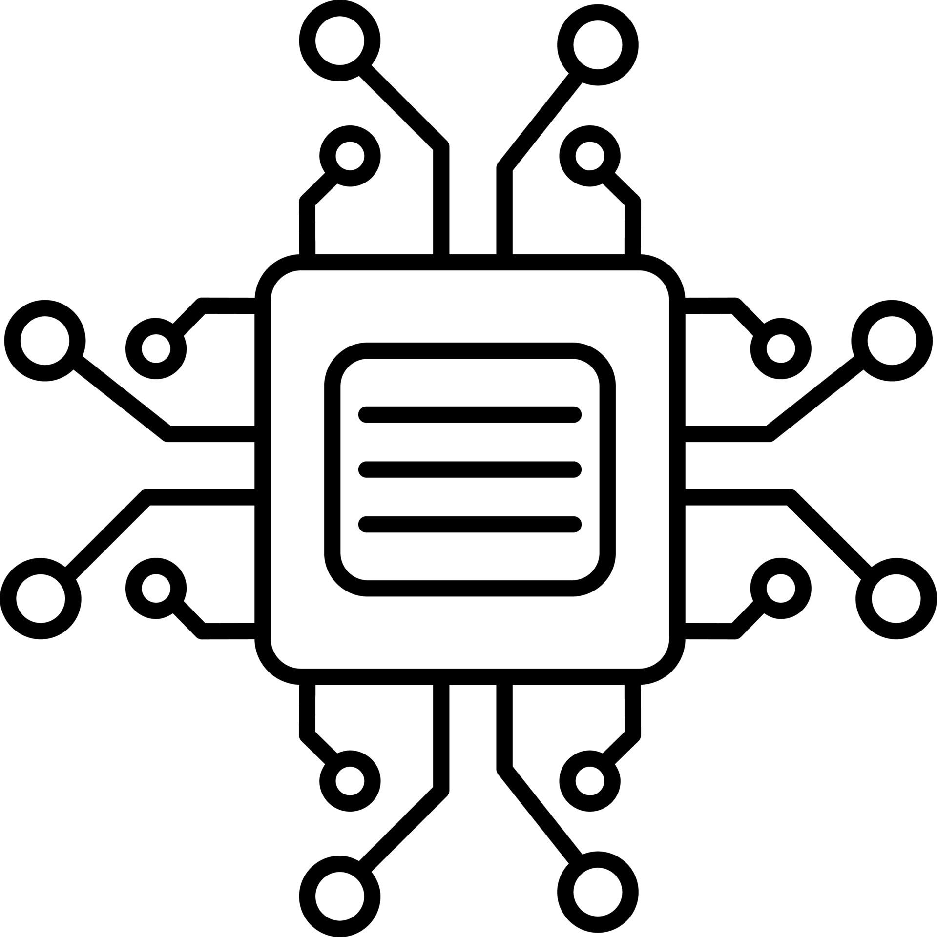 CPU or Processor Chip Icon in Black Line Art. 24326346 Vector Art at ...