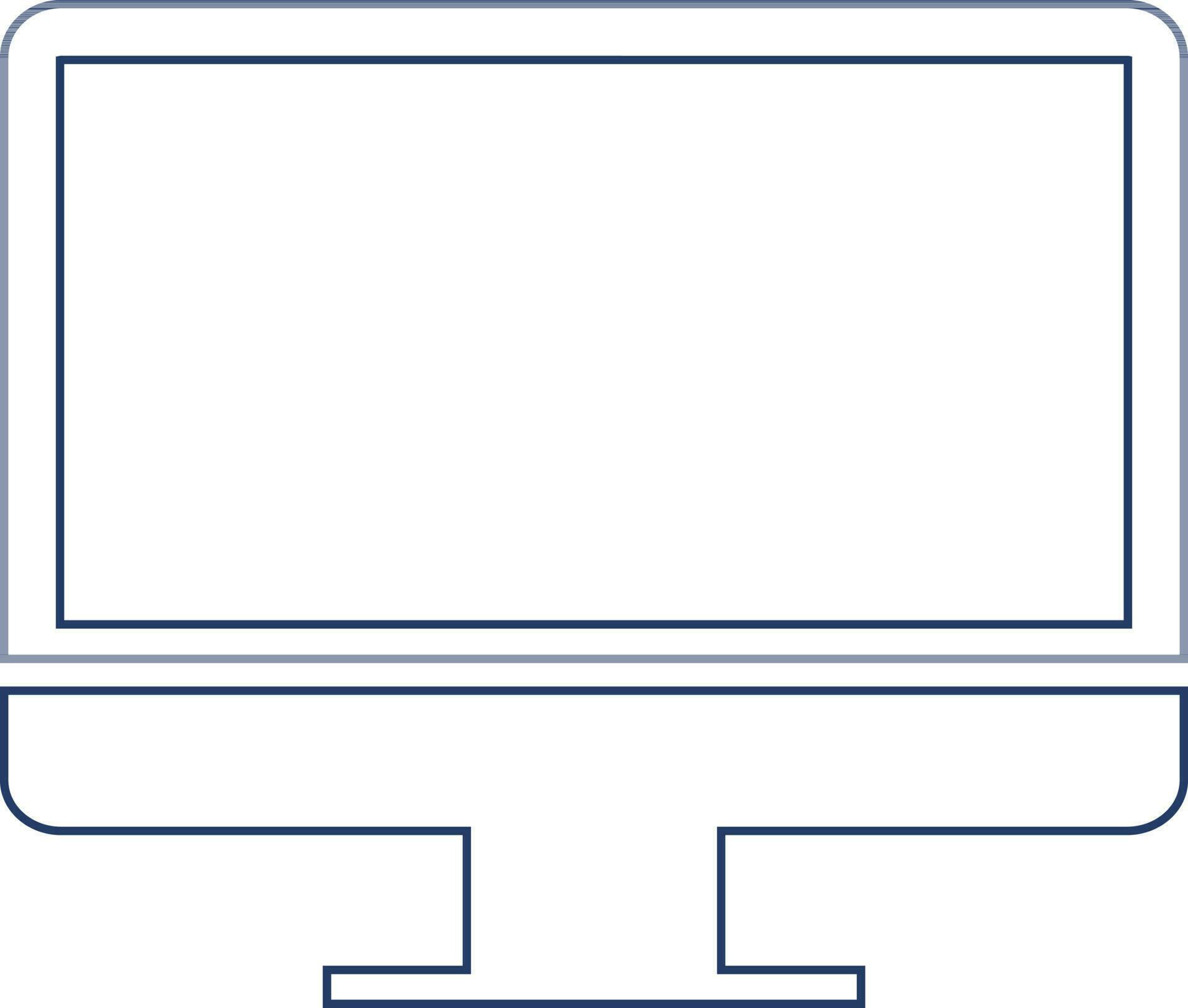 Flat style line art illustration of a computer. 24327191 Vector Art at ...