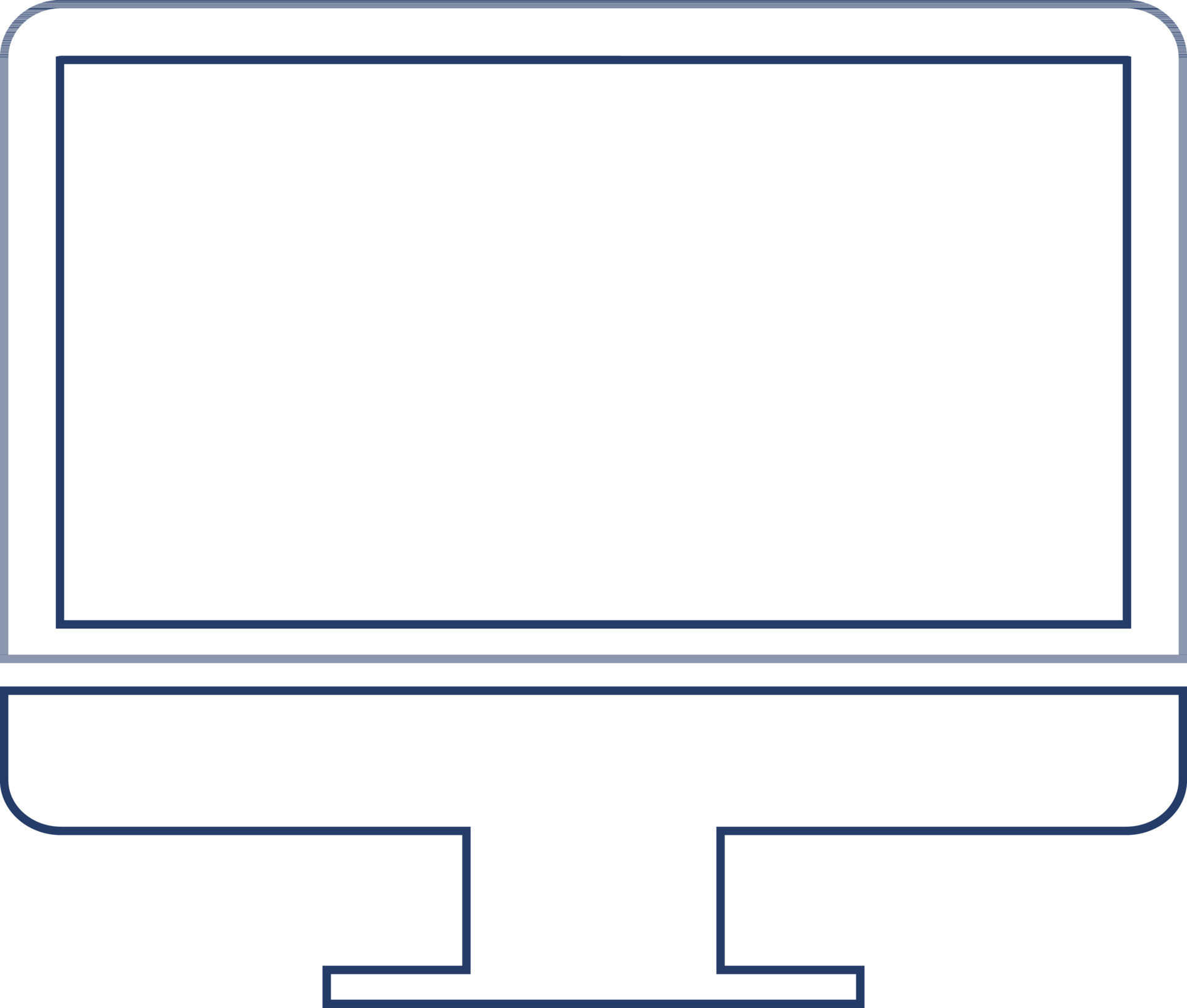Flat style line art illustration of a computer. 24327191 Vector Art at ...