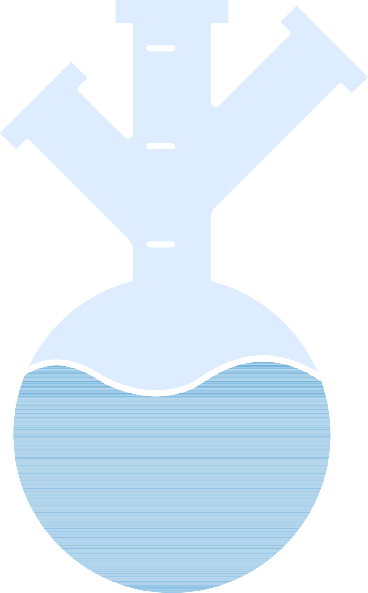 Round Bottom Flask With Three Openings Icon in Blue Color. 24328337 ...