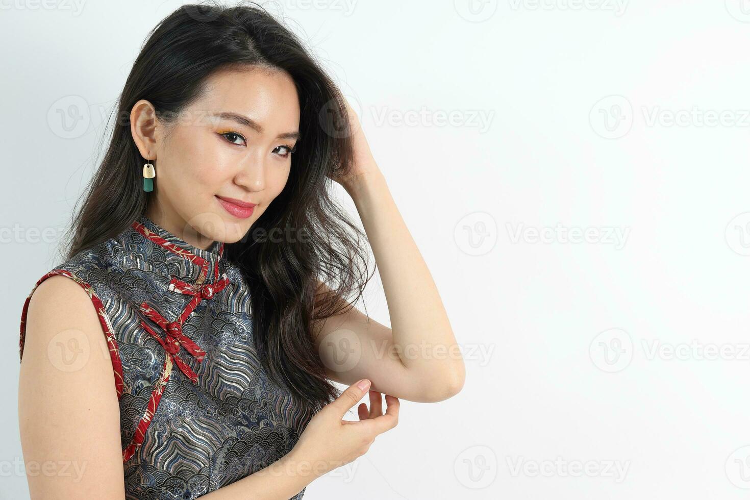 Beautiful Young Elegant Southeast Asian Woman Wearing Modern Chinese