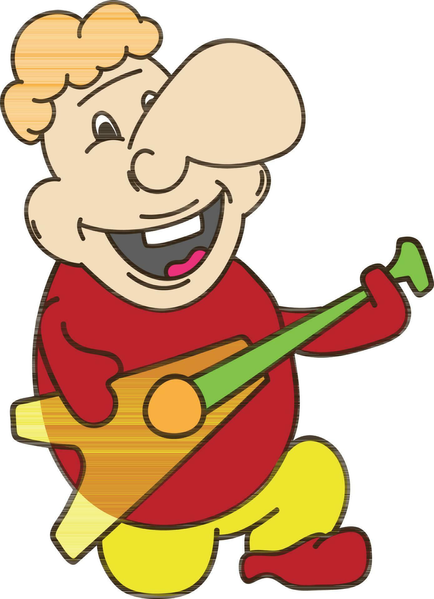 Character Of Man Holding Guitar 24330164 Vector Art At Vecteezy