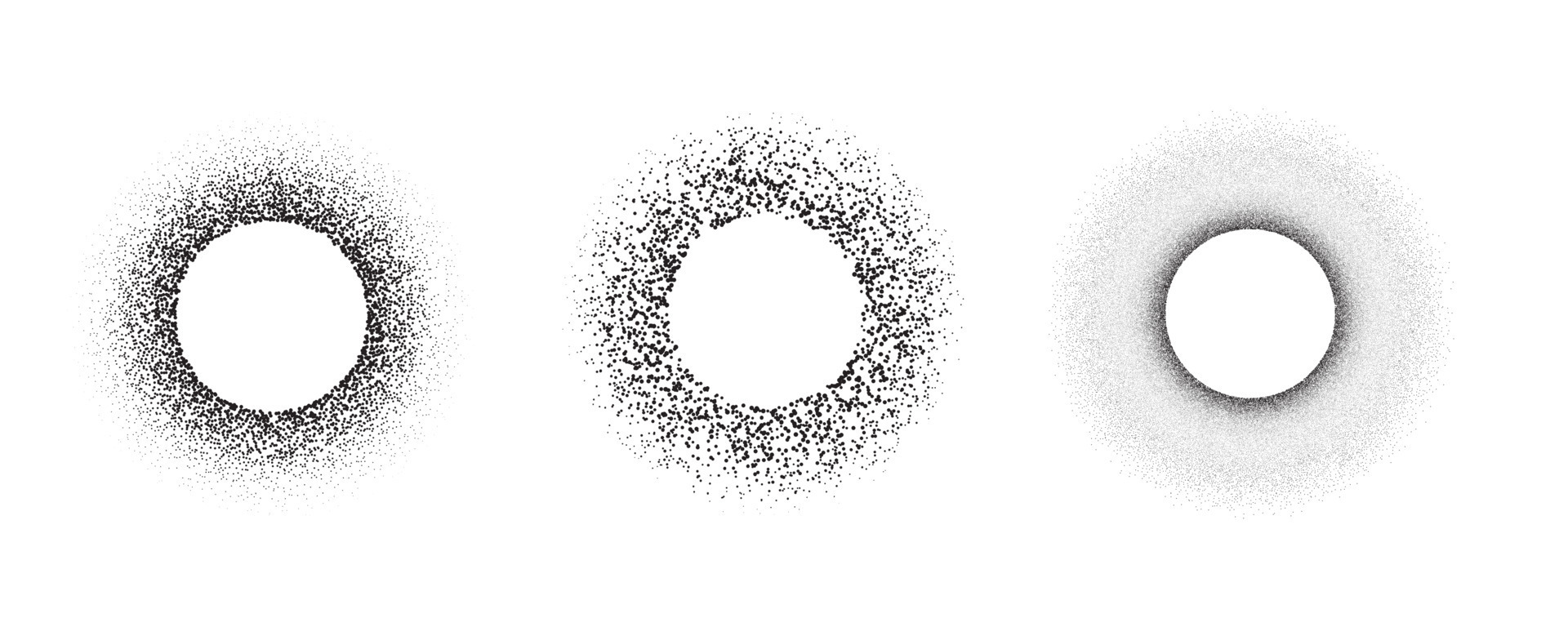 Dotted Circle Pattern Abstract Halftone Round Vector Frame With