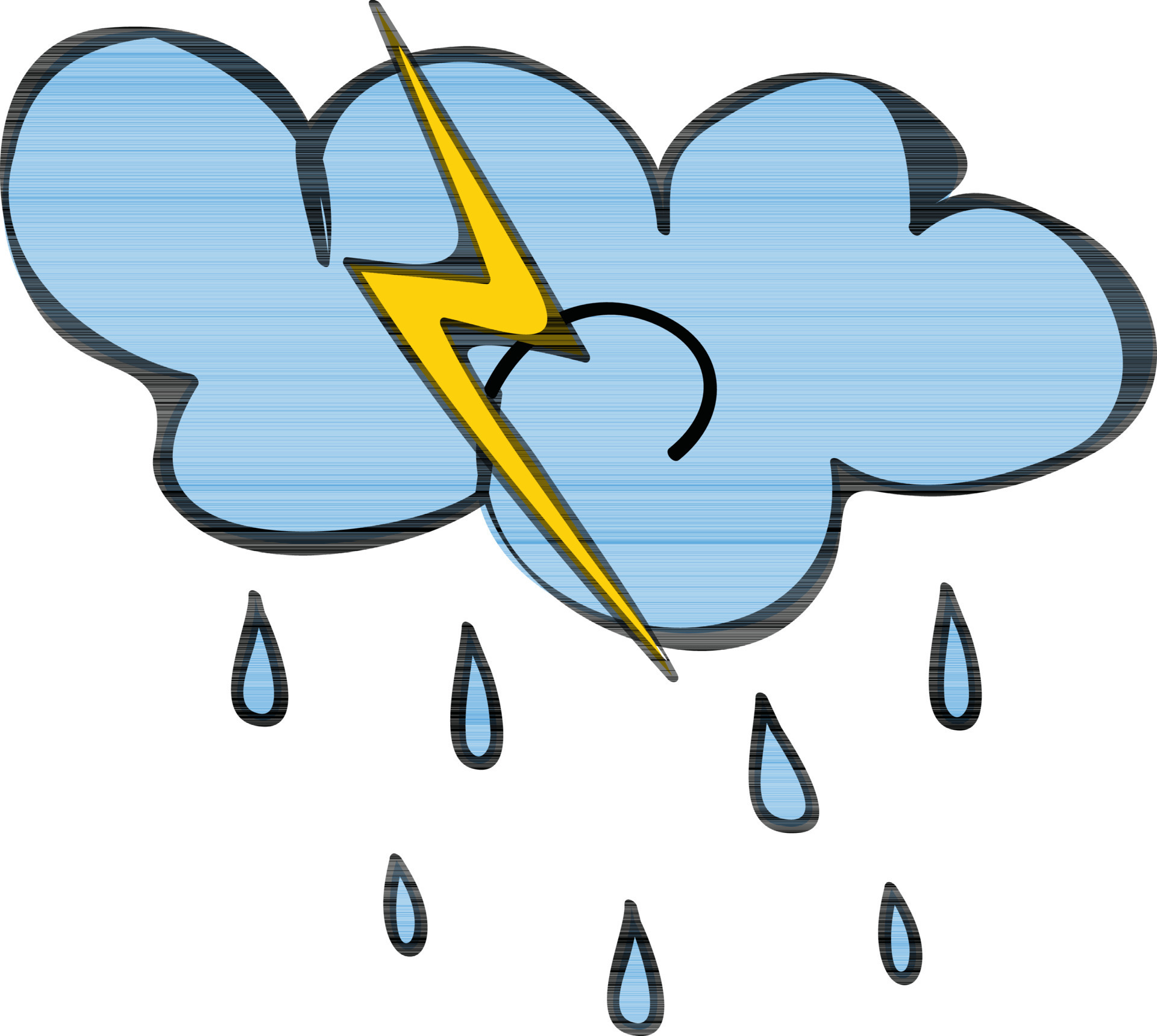 Cloud with thunder and rain drop. 24332424 Vector Art at Vecteezy