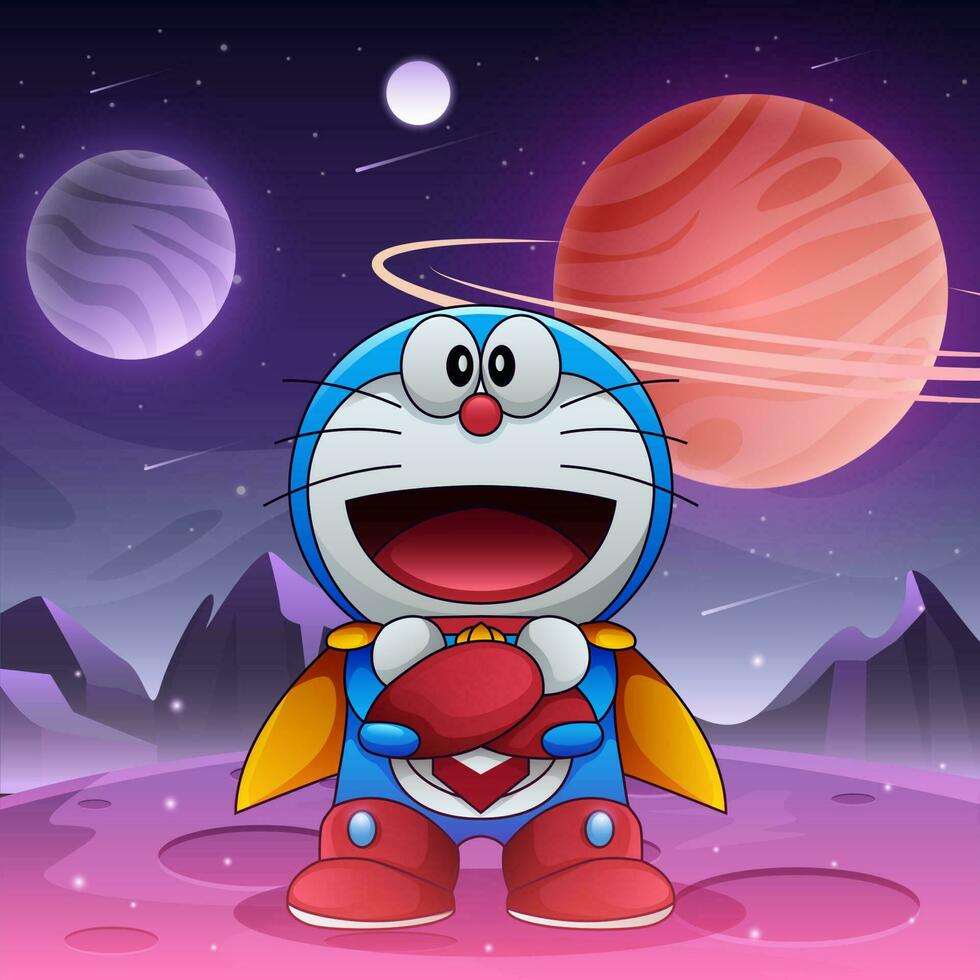 Robot Cat In Outer Space 24334550 Vector Art At Vecteezy