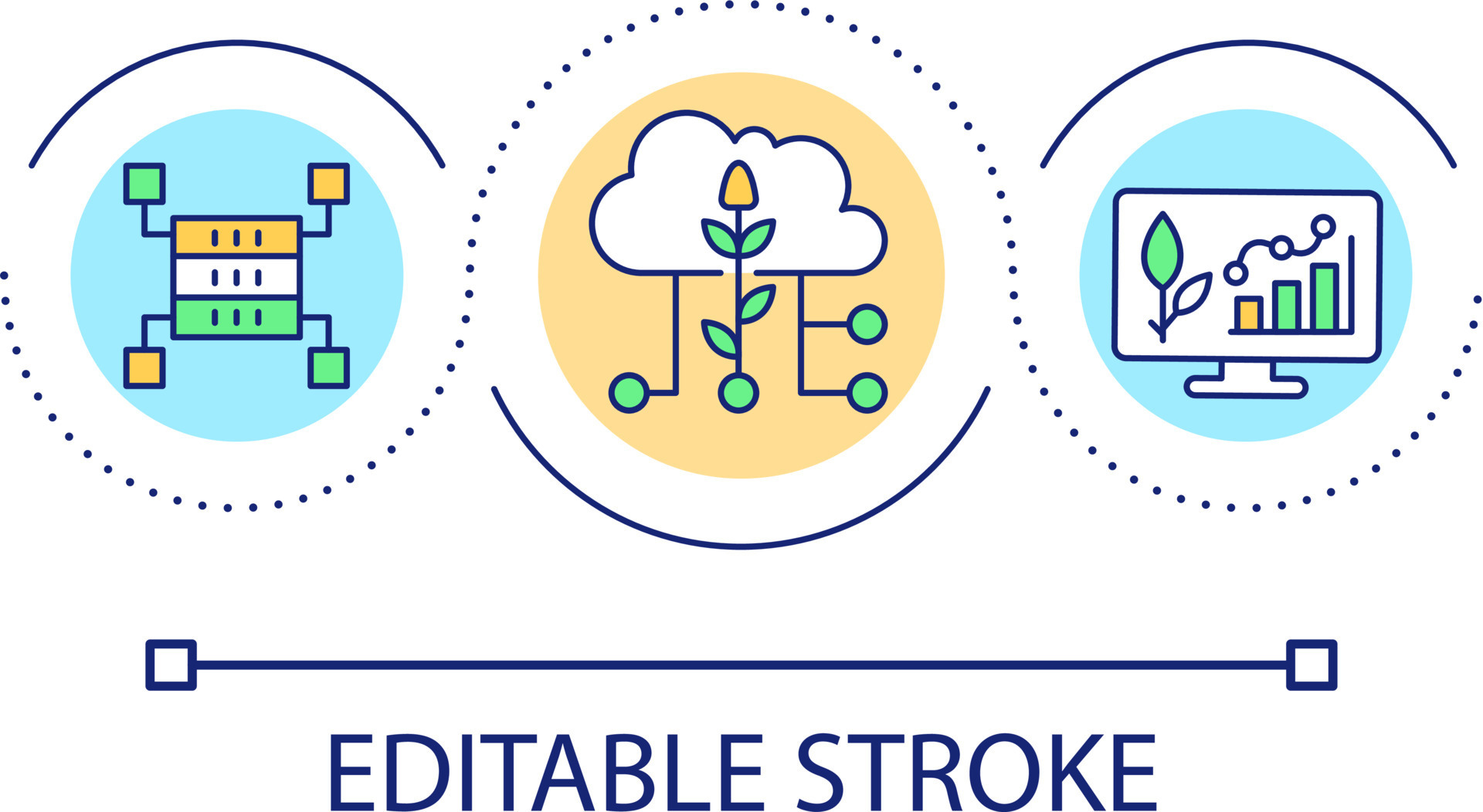 Software for agribusiness loop concept icon. Innovation and technology ...