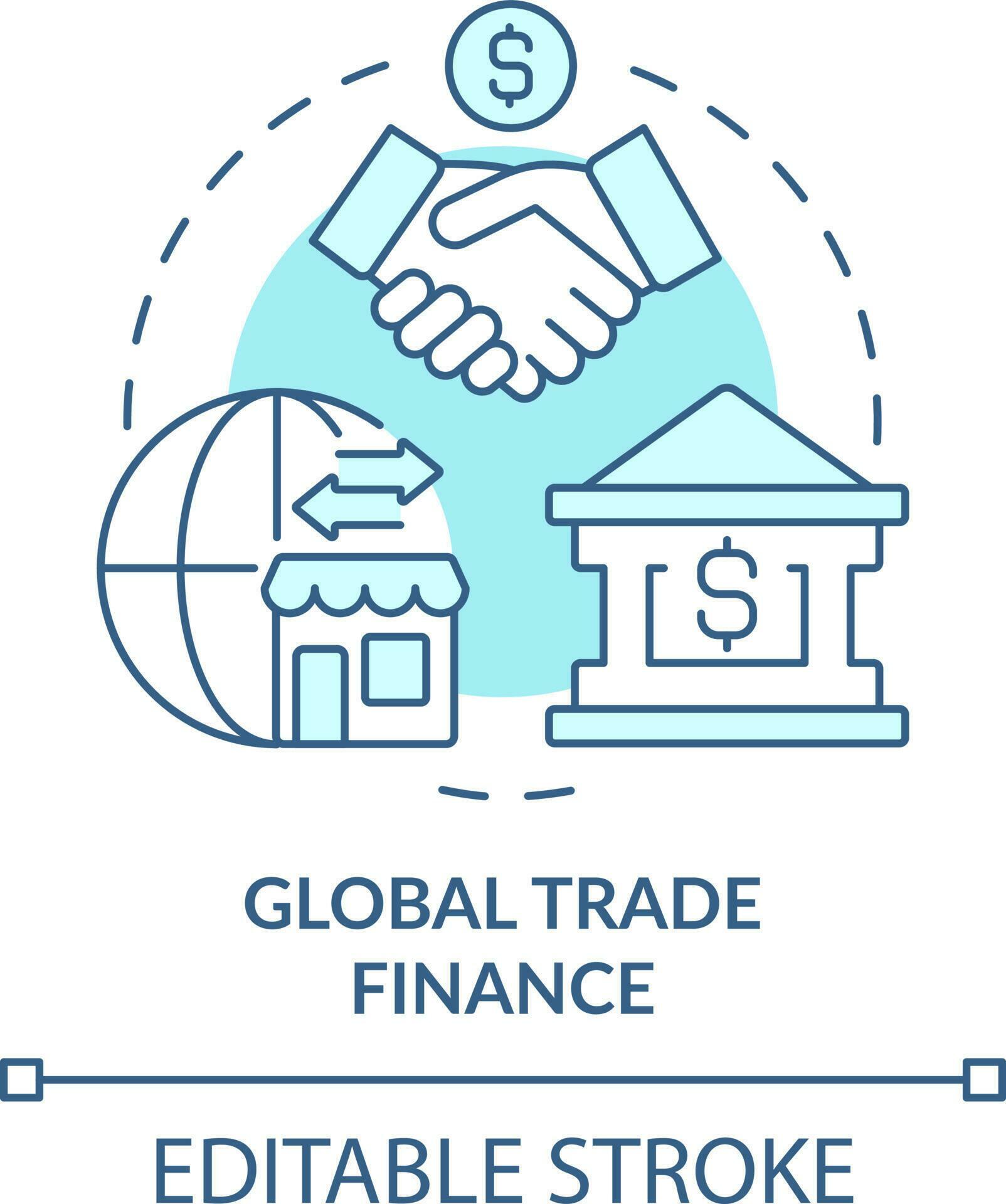 Global trade finance turquoise concept icon. Business. Treasury ... Global trade finance turquoise concept icon. Business. Treasury ...
