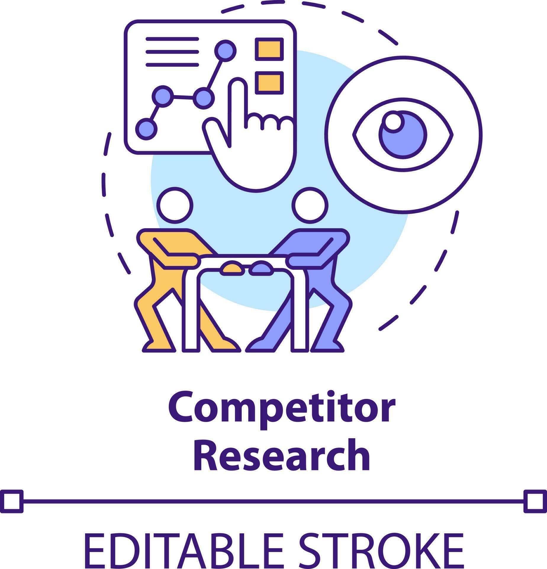 Competitor research concept icon. SEO tests. Content design analytics ...