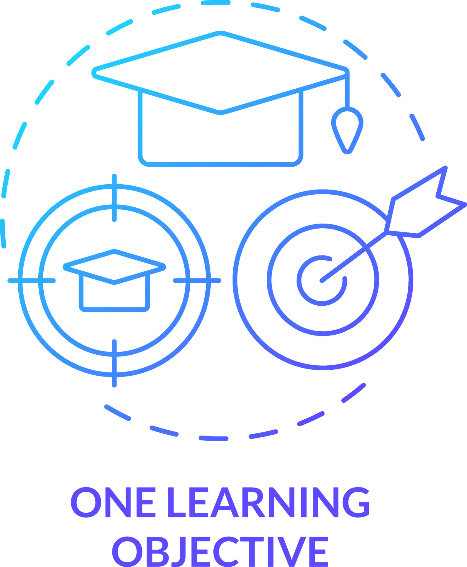 uno aprendizaje objetivo azul degradado concepto icono ...