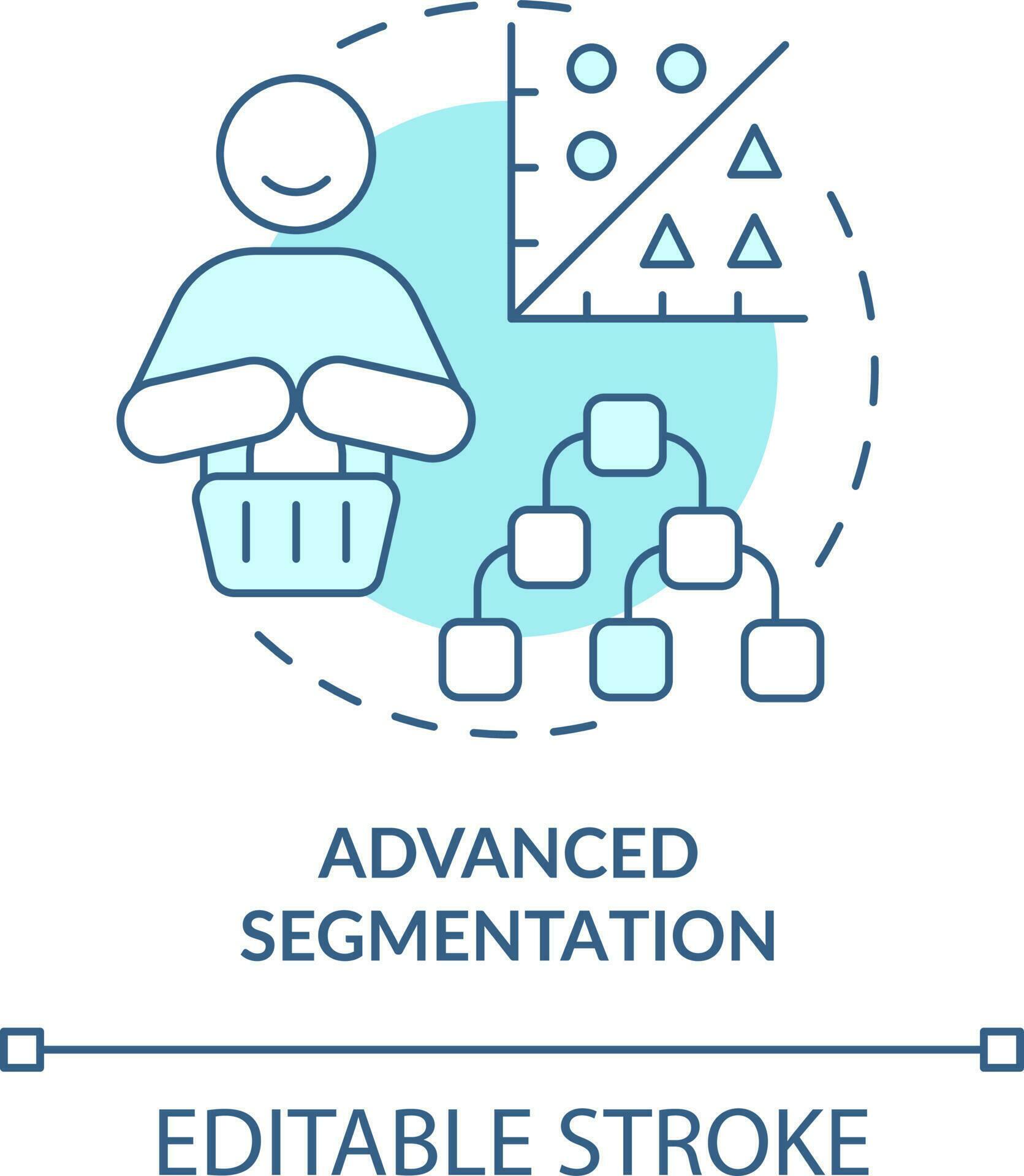 Advanced segmentation turquoise concept icon. Customer engagement ... Advanced segmentation turquoise concept icon. Customer engagement ...