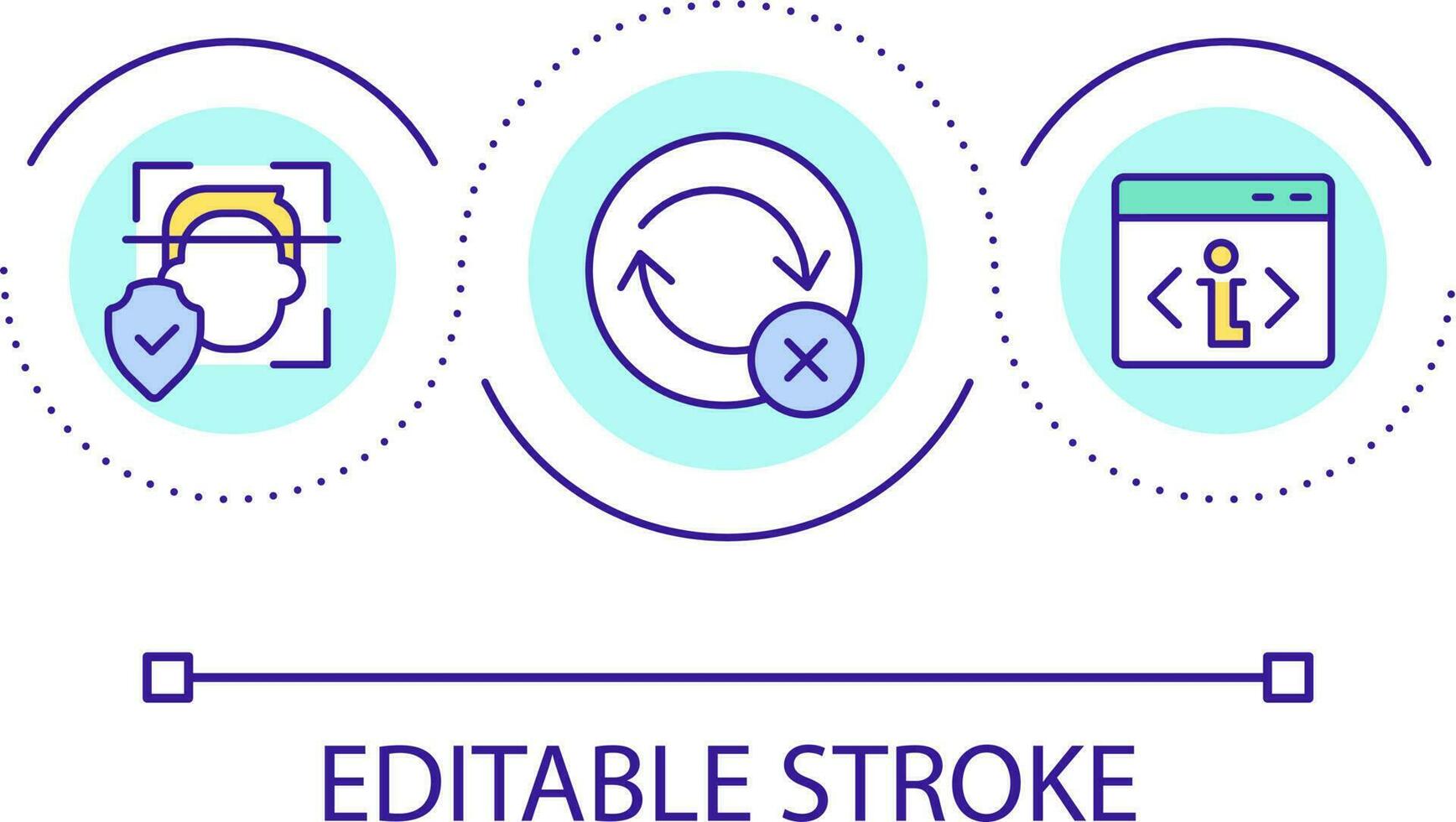 User Identity Verification Loop Concept Icon Facial Recognition Sensitive Information