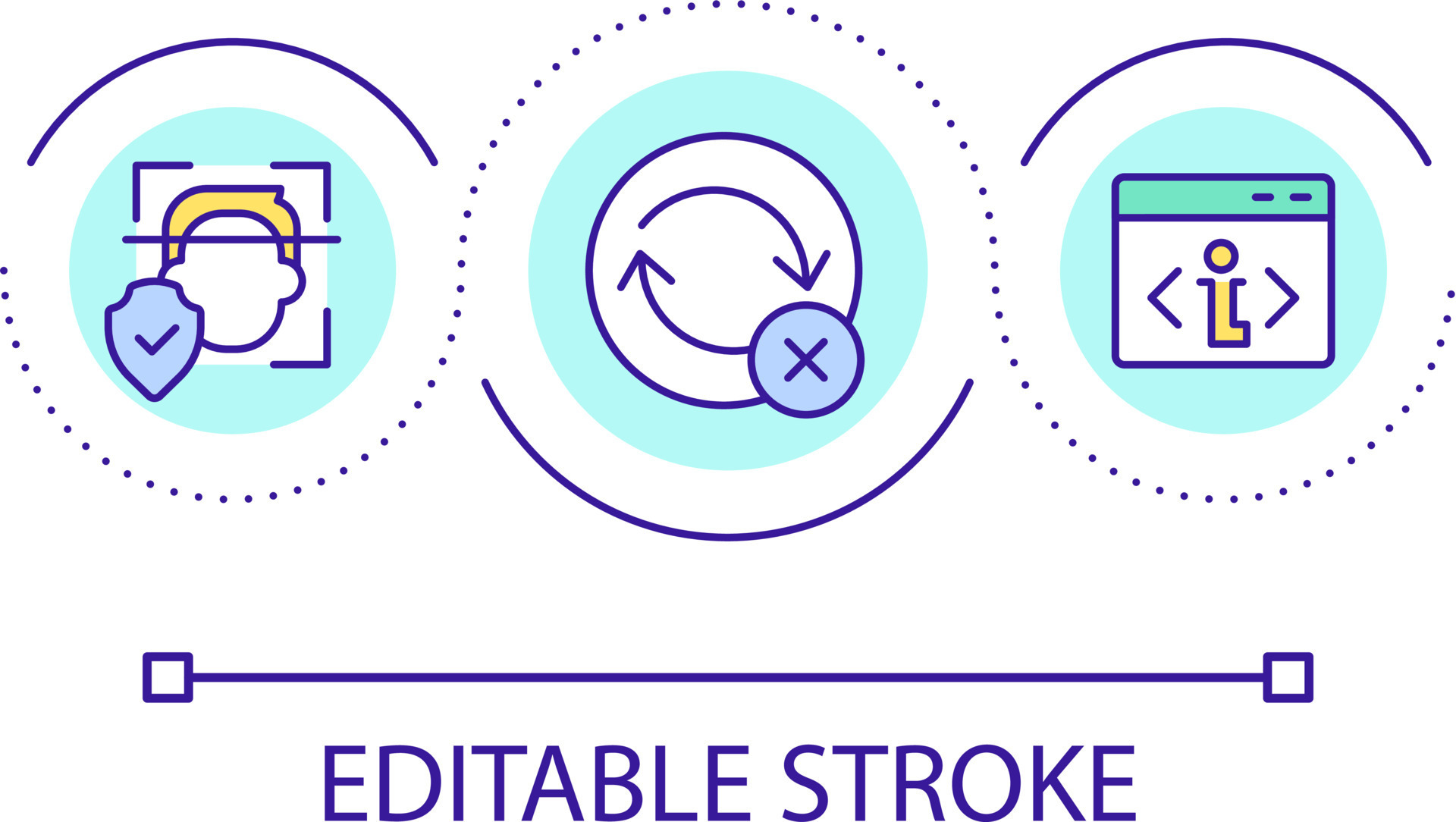 User Identity Verification Loop Concept Icon Facial Recognition