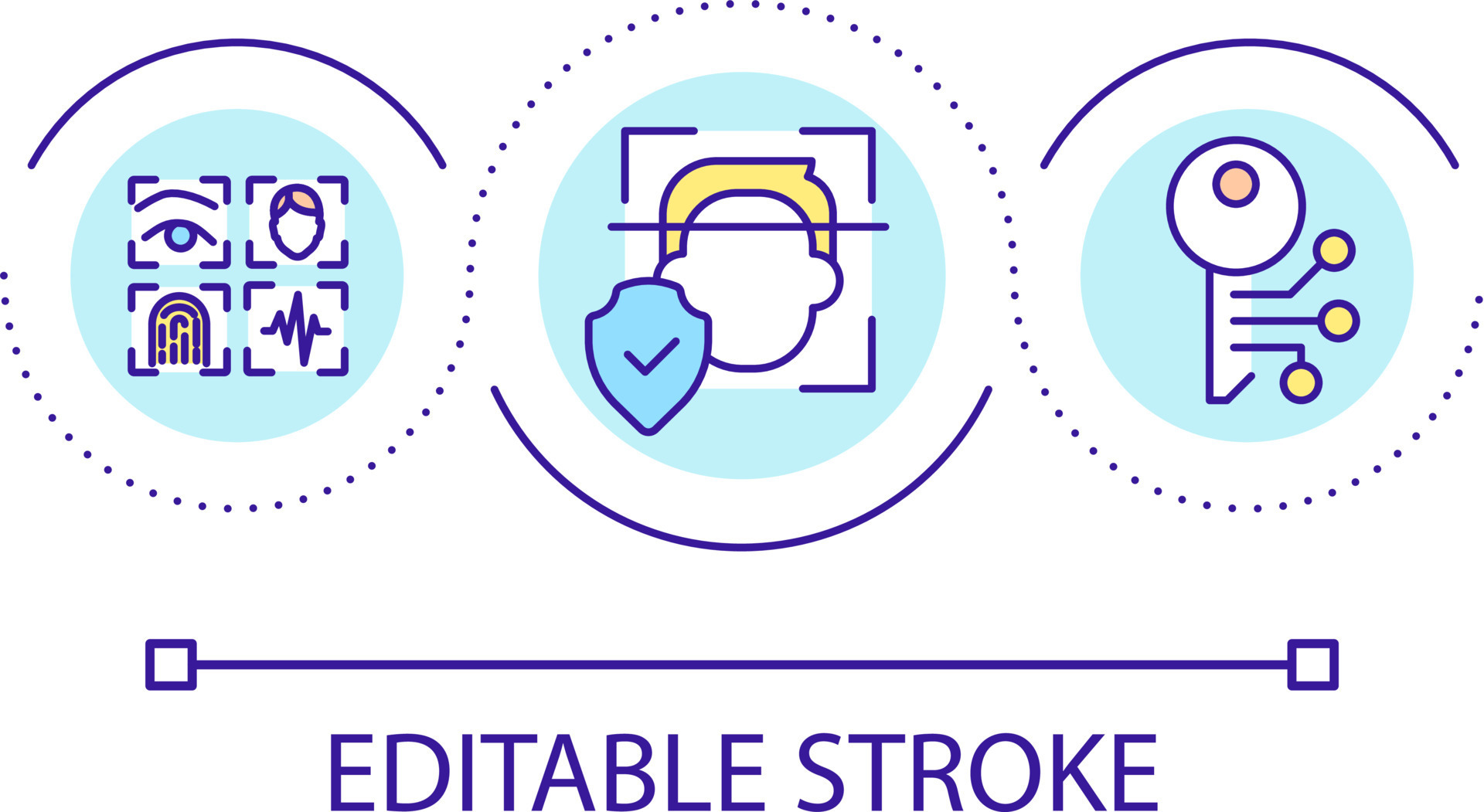 Biometric Authentication Loop Concept Icon Cybersecurity Process Abstract Idea Thin Line