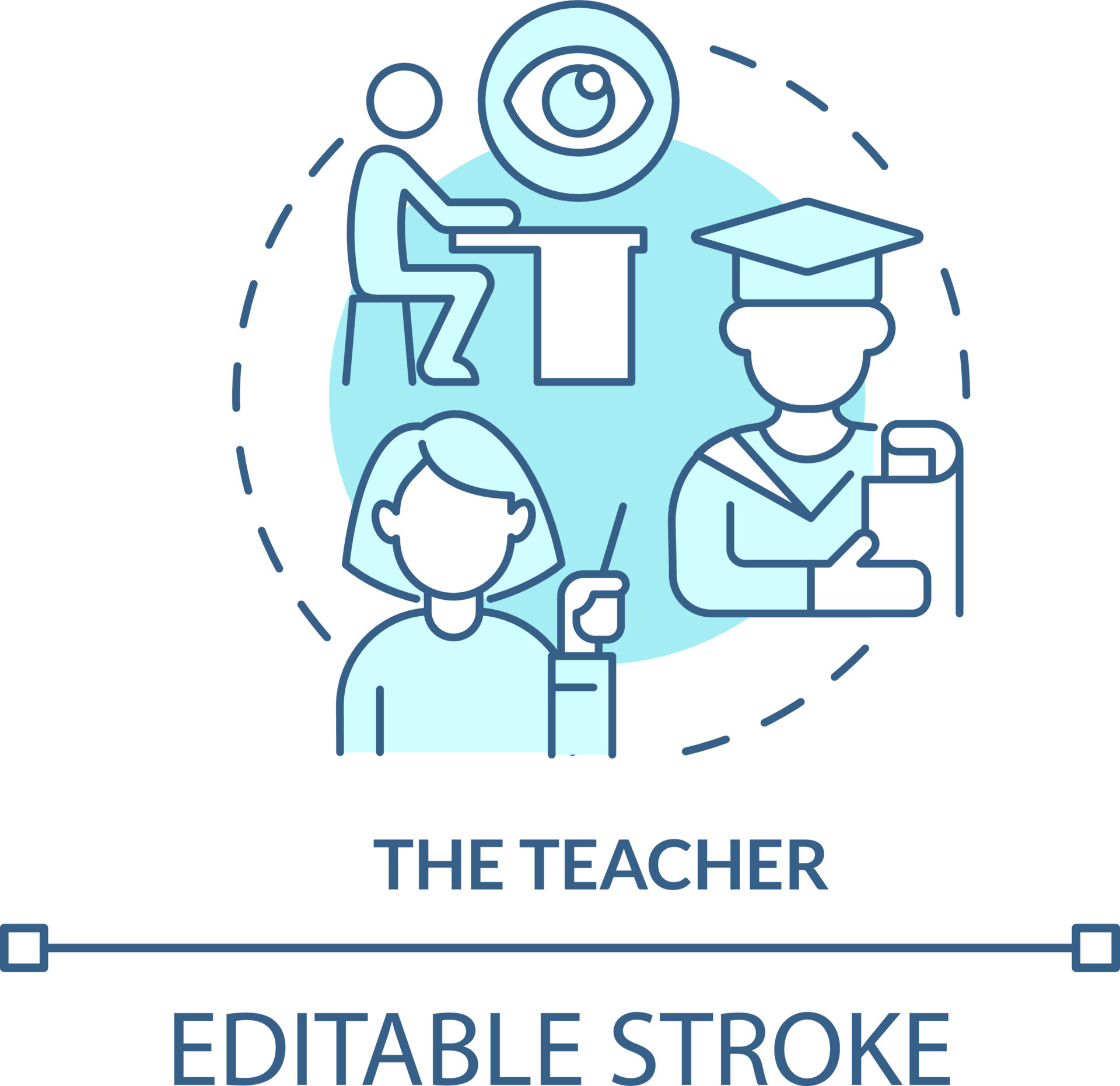 Teacher turquoise concept icon. Responsibility for student mental ... Teacher turquoise concept icon. Responsibility for student mental ...