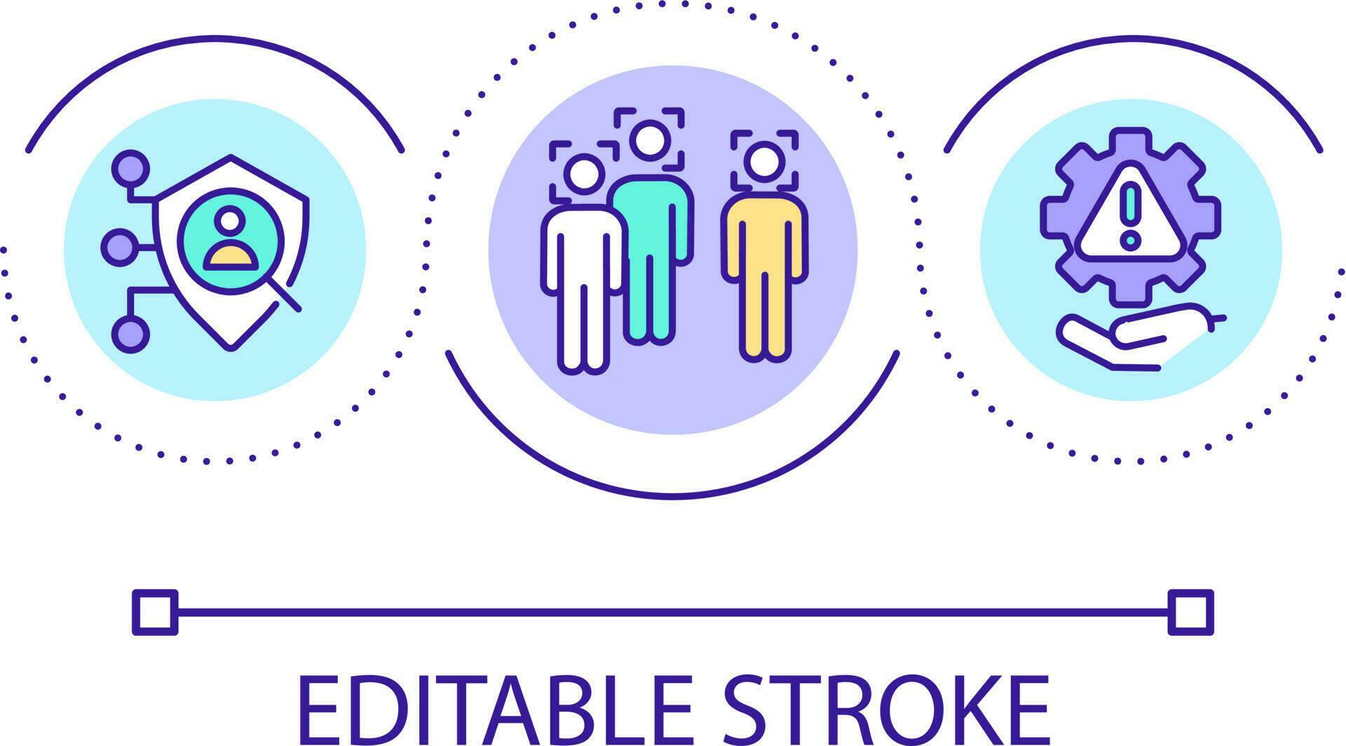 Facial Recognition System Loop Concept Icon Biometric Authentication Abstract Idea Thin Line