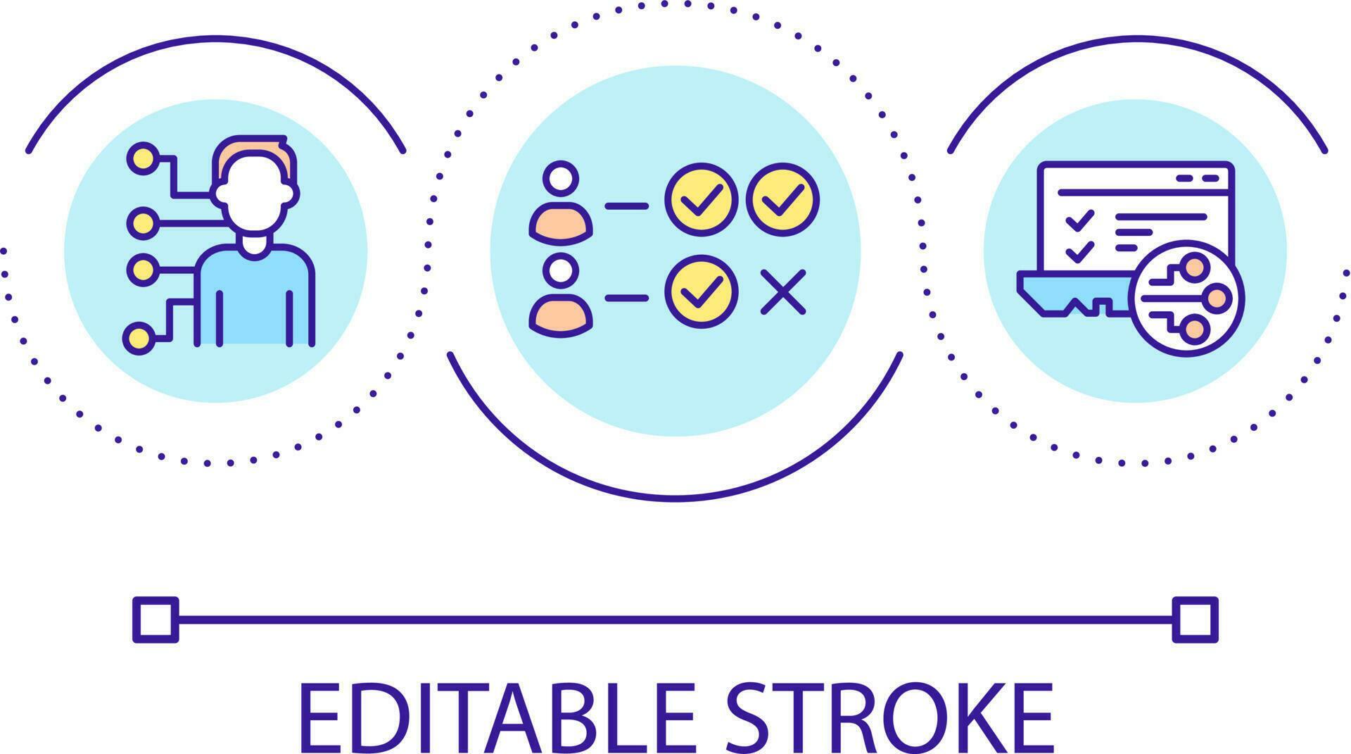 Assign Permissions To Users Loop Concept Icon Access Control Abstract Idea Thin Line
