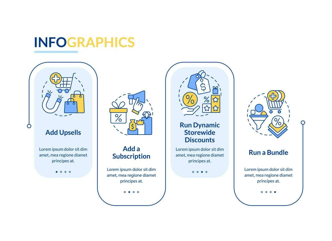 Optimizing Online Business Blue Rectangle Infographic Template Data Visualization With 4 Steps