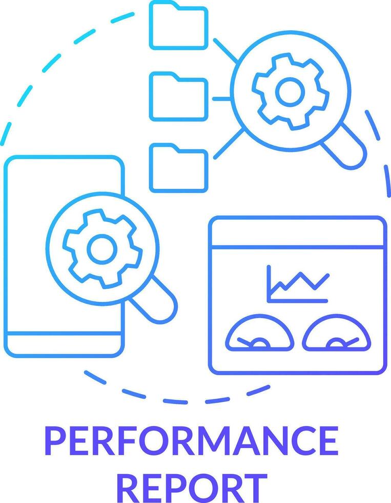 Performance Report Blue Gradient Concept Icon Data And Information