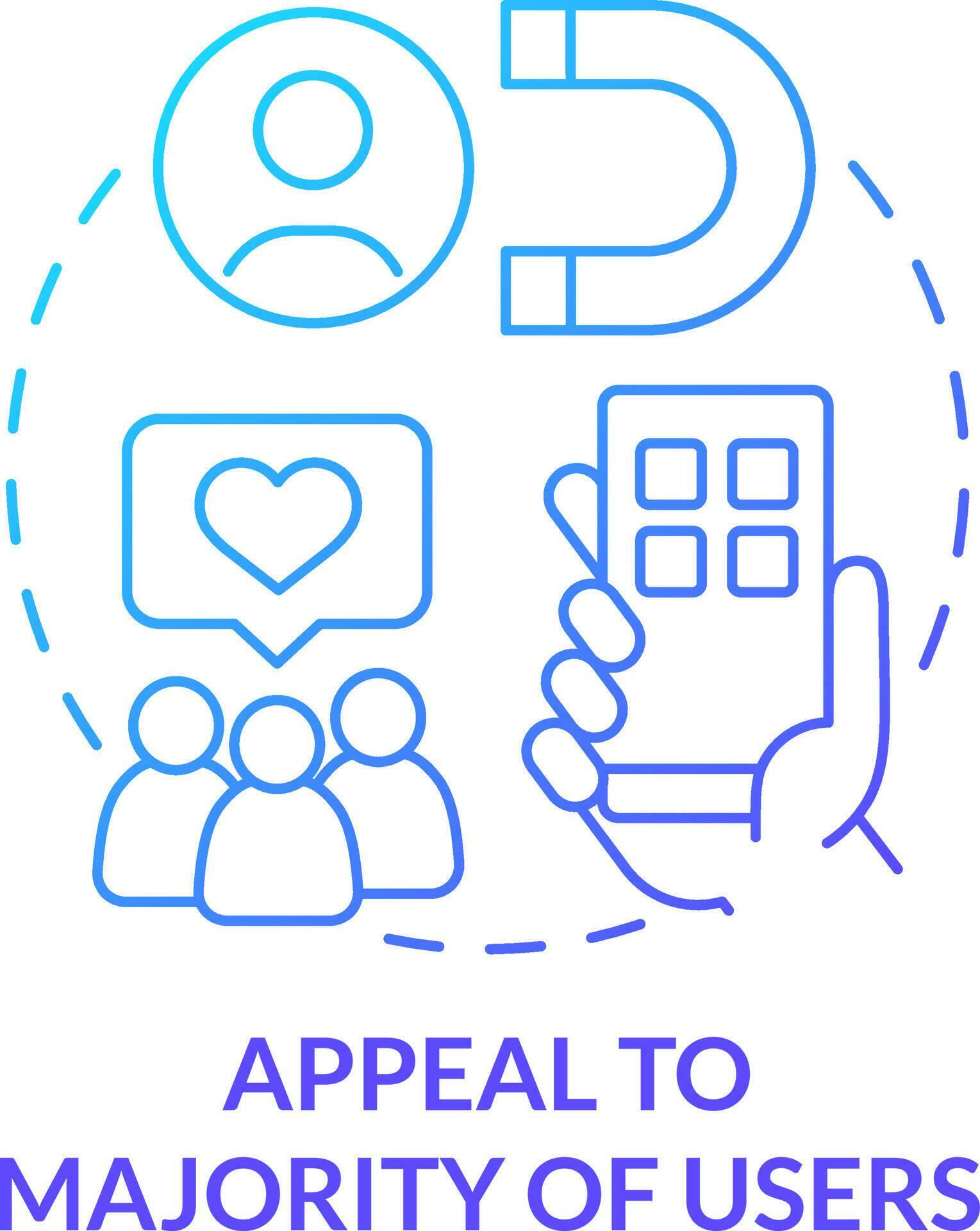 Appeal To Majority Of Users Blue Gradient Concept Icon Visitors