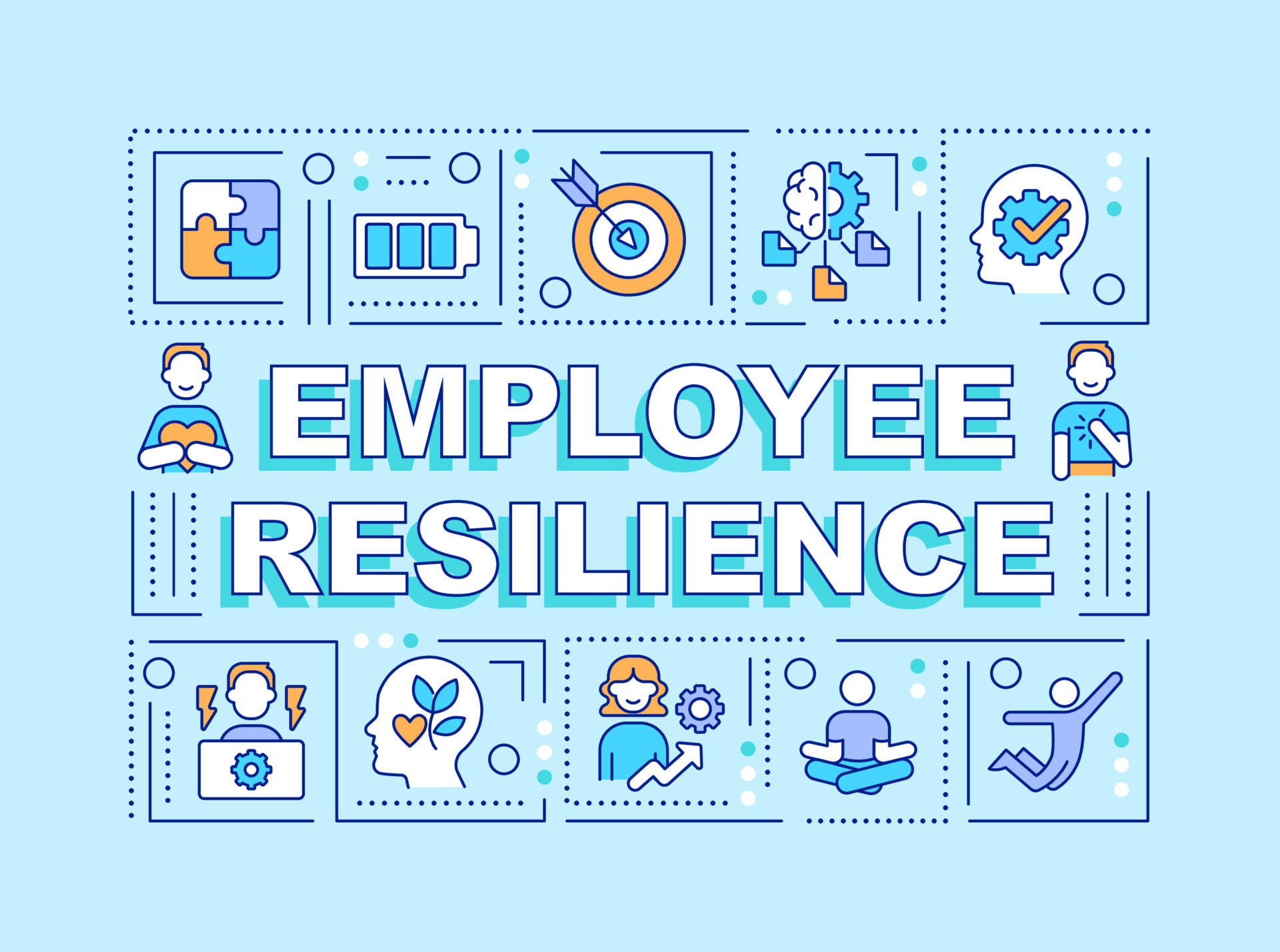 Employee resilience word concepts blue banner. Workplace mental health ... Employee resilience word concepts blue banner. Workplace mental health ...