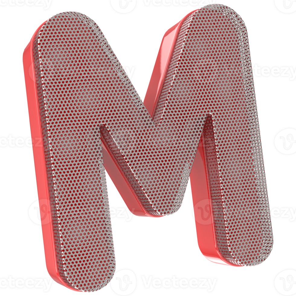 M Font 3D Render 24340839 PNG