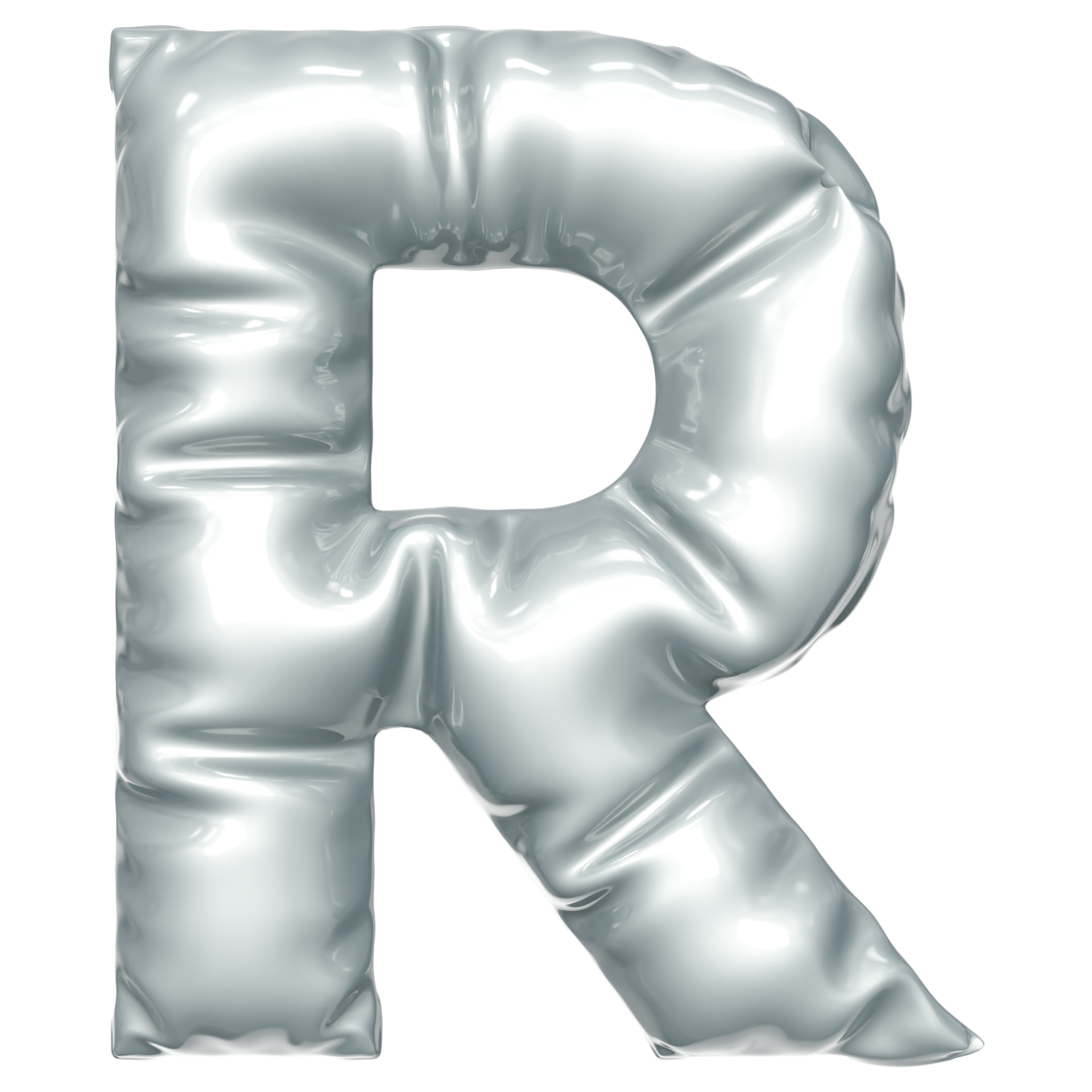 Plata Globo Fuente 3d Representación Letra R 24342045 Png