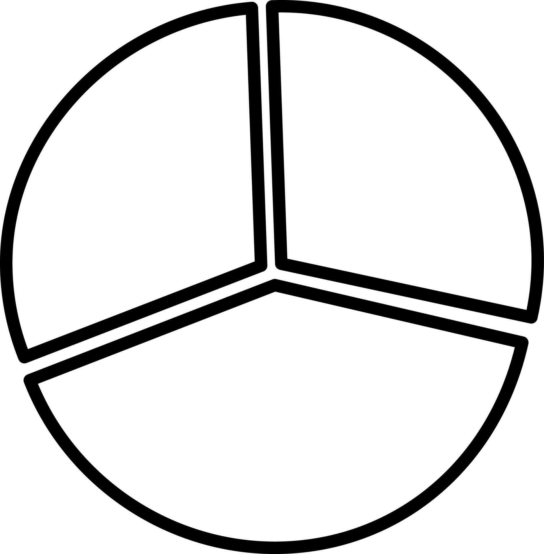 Pie Chart Icon In Black Outline. 24342343 Vector Art at Vecteezy