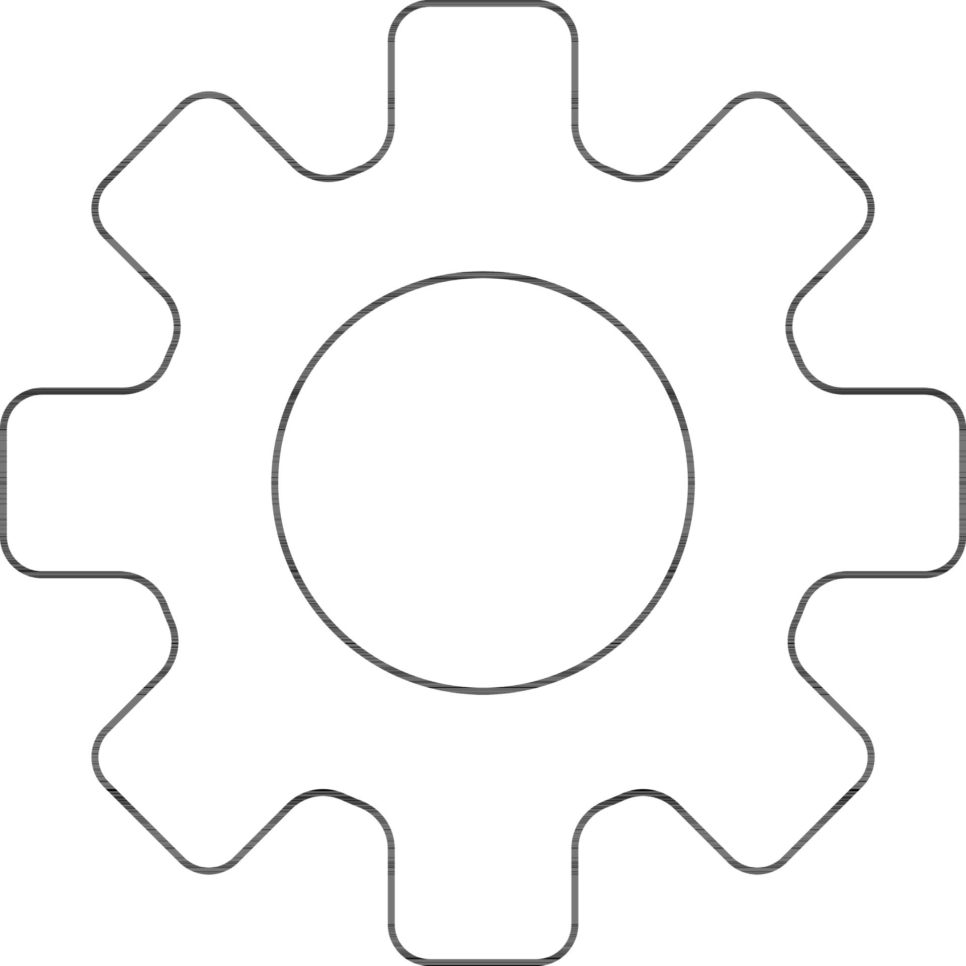 Cogwheel in black line art illustration. 24342459 Vector Art at Vecteezy