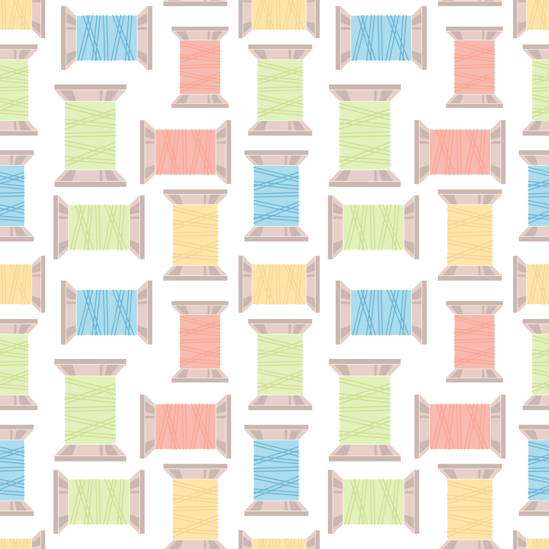 Seamless Sewing Pattern Spools Of Thread On A White Background Hobby