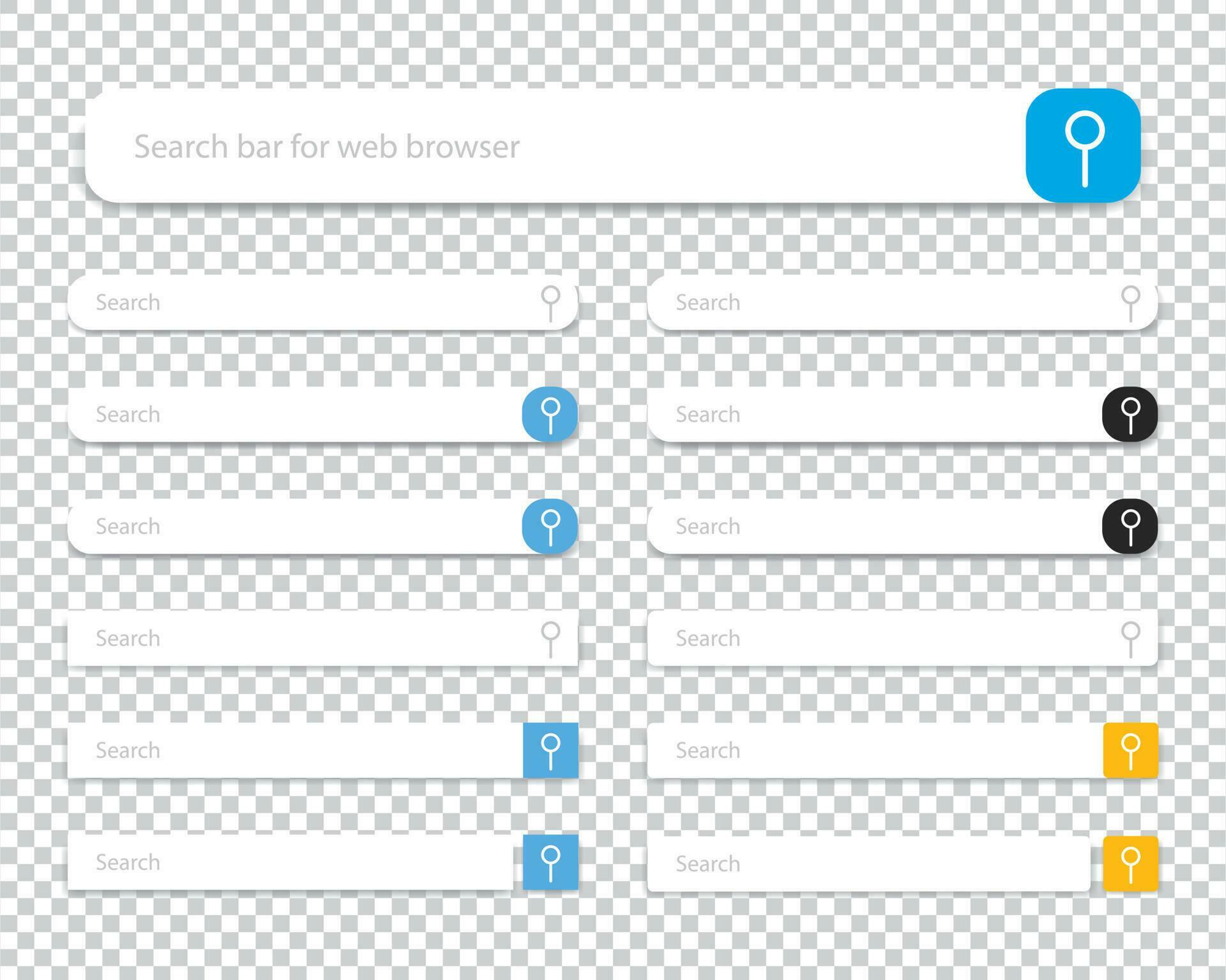 Search bar for web browser. Set of search bar templates for user ...