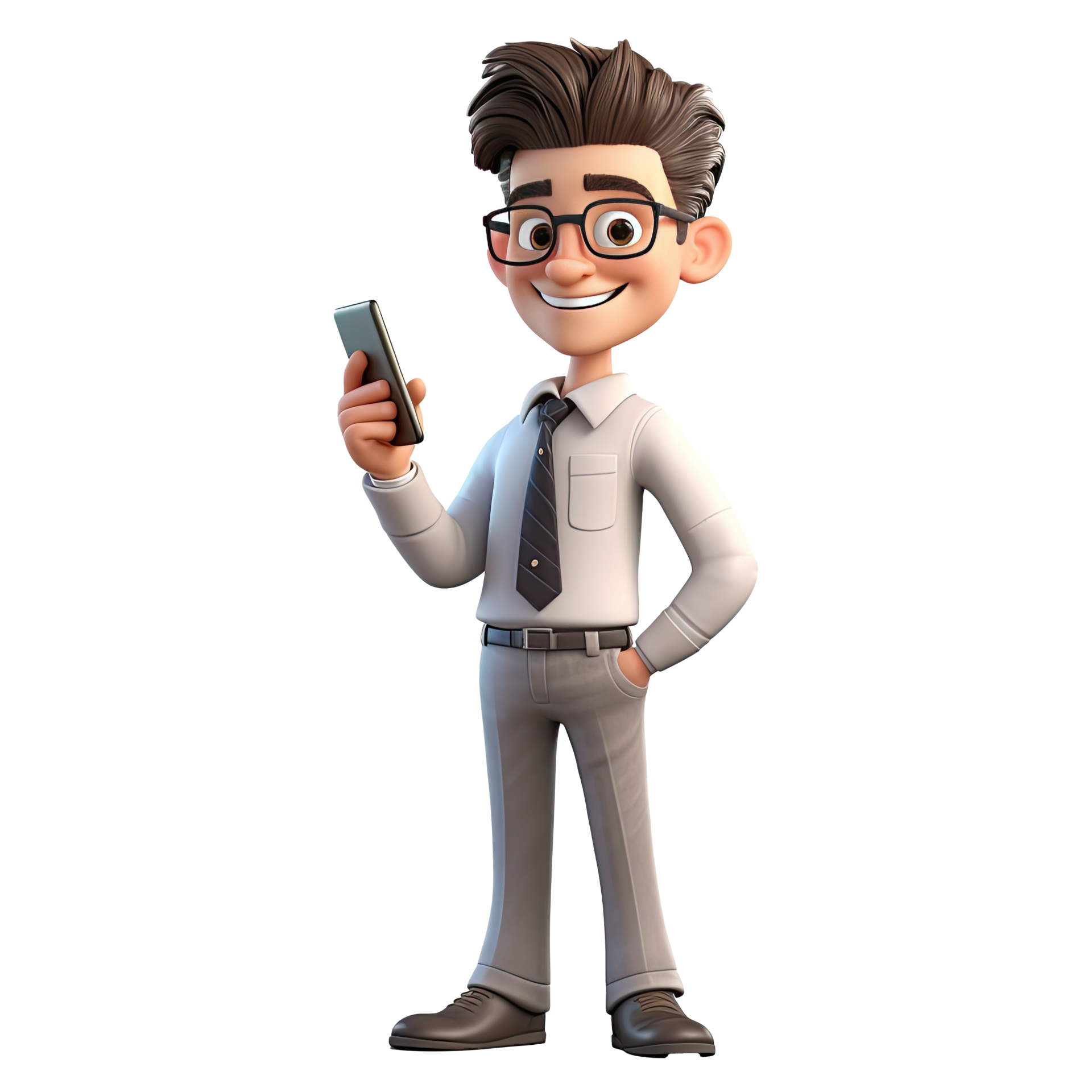 3d desenho animado homem de negocios em transparente fundo. generativo ai 24346357 PNG