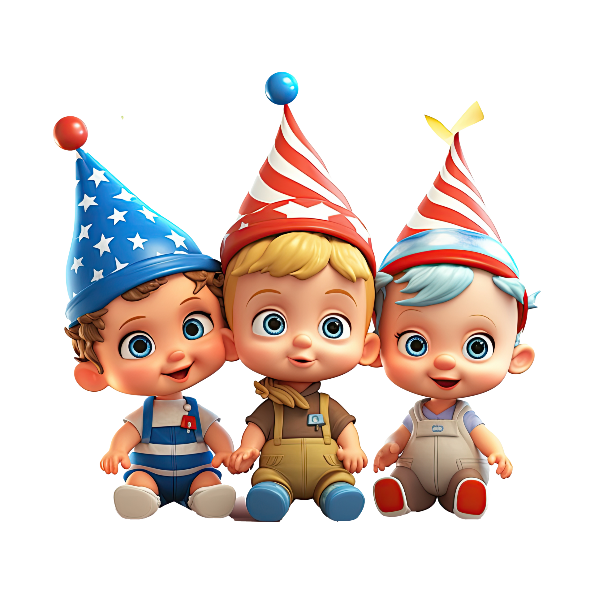 3D cartoon happy baby kids on transparent background. 24346361 PNG