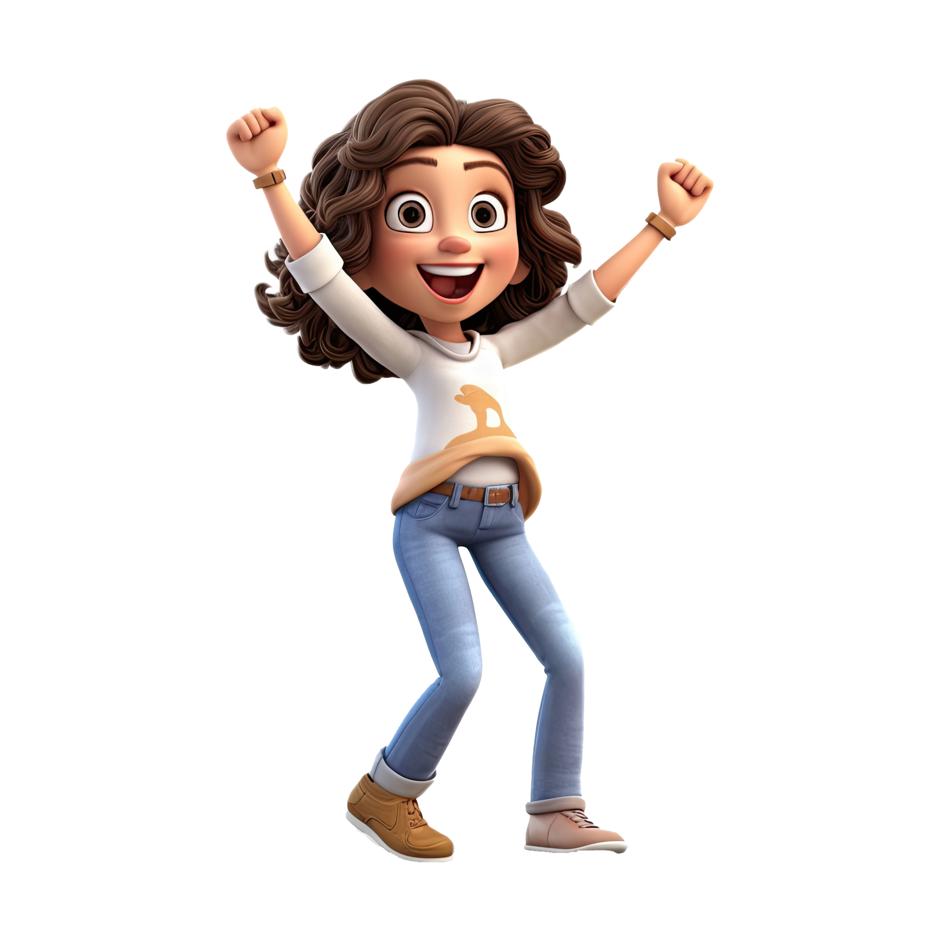 3D happy cartoon girl on transparent background. 24346382 PNG 3D happy cartoon girl on transparent background. 24346382 PNG