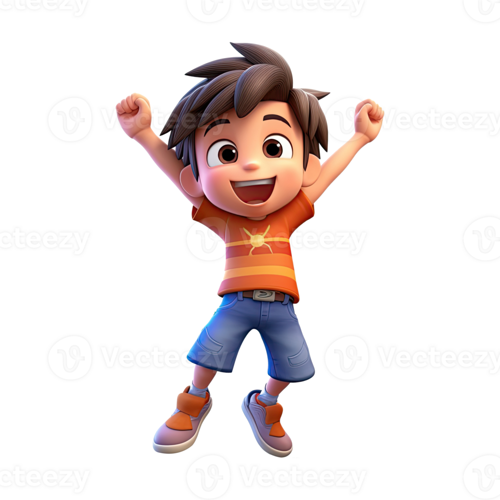 3D happy cartoon boy on transparent background. 24346431 PNG 3D happy cartoon boy on transparent background. 24346431 PNG