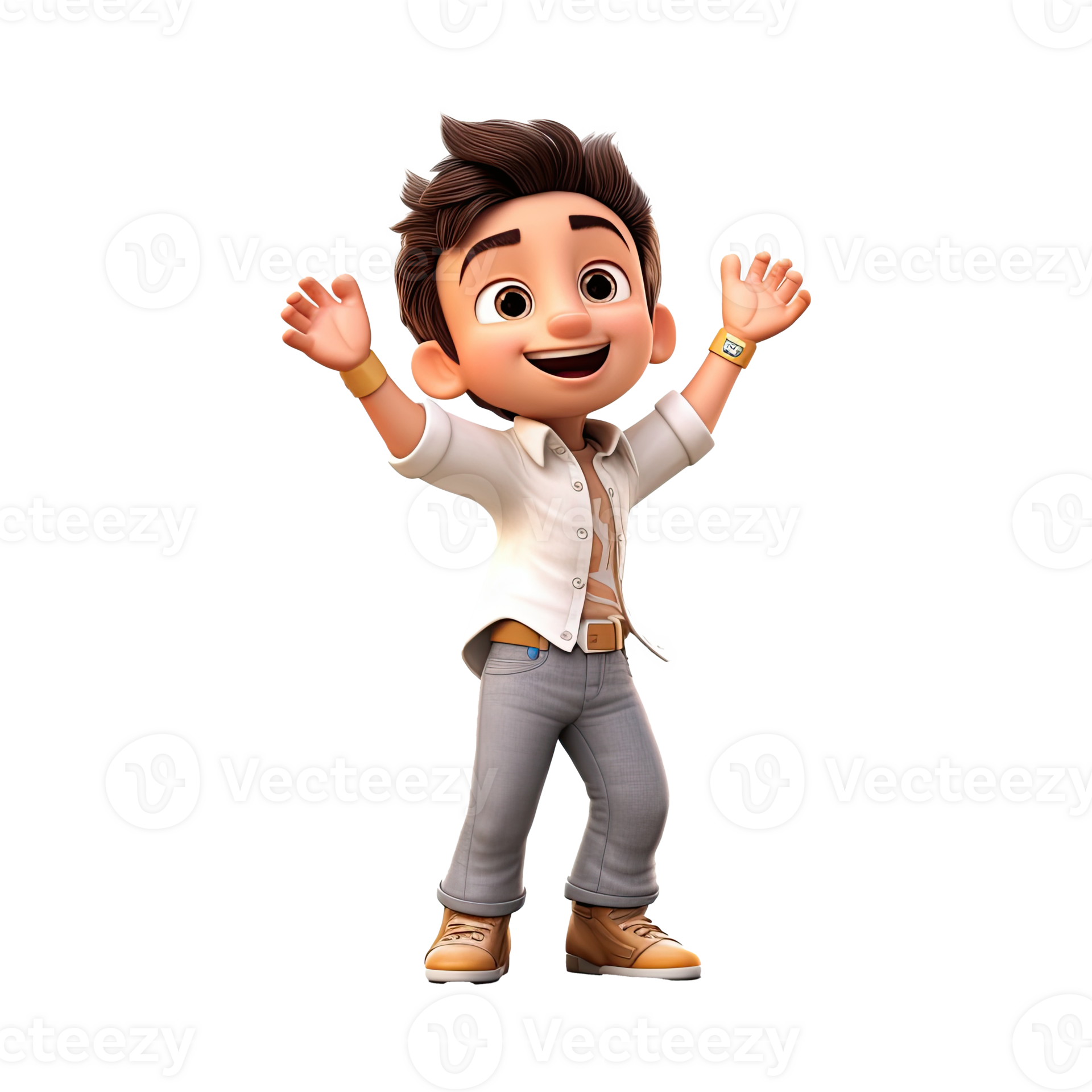 3D happy cartoon boy on transparent background. 24346446 PNG 3D happy cartoon boy on transparent background. 24346446 PNG