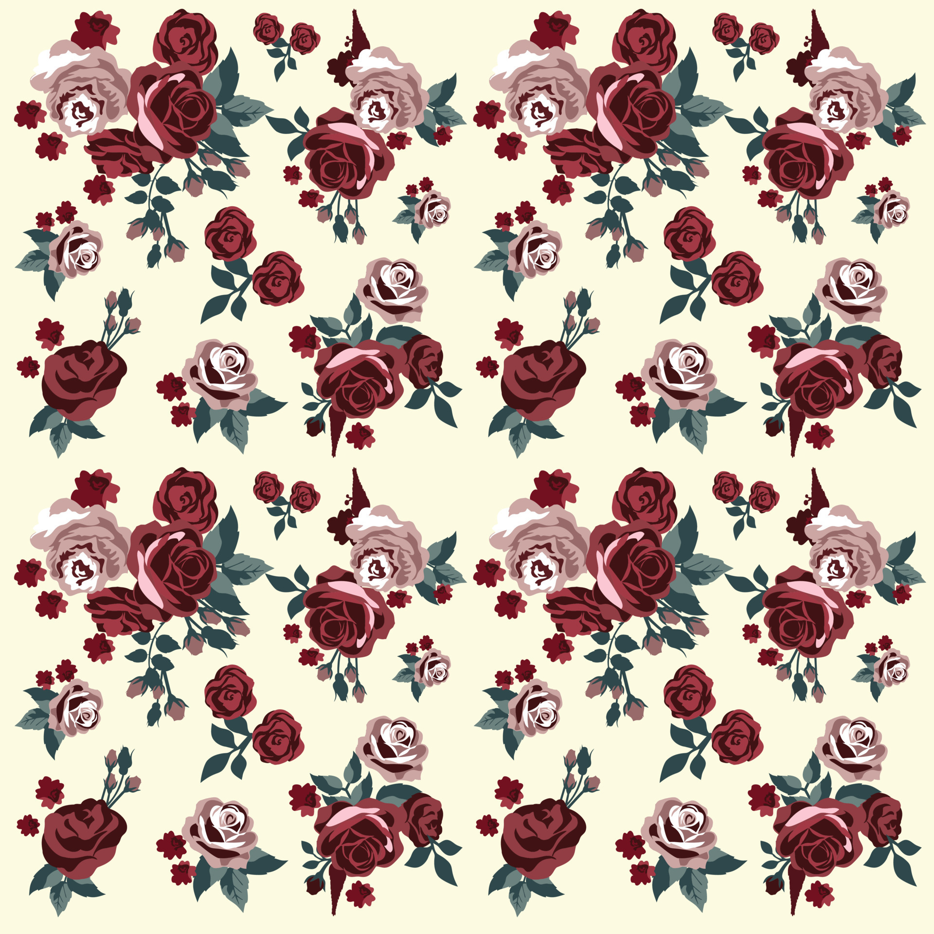 Roses Seamless Pattern Background 24351604 Vector Art at Vecteezy