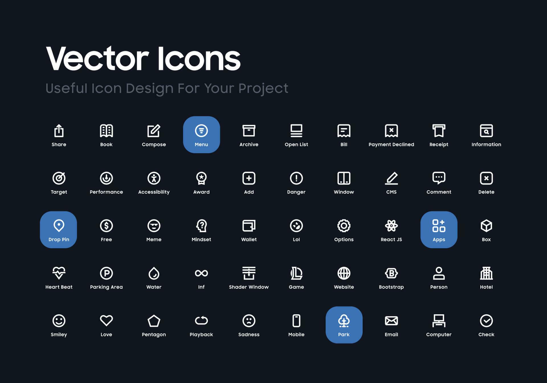 Collection of Vector Icon Design Resources With Beautiful Minimalist Shapes. Suitable For ...