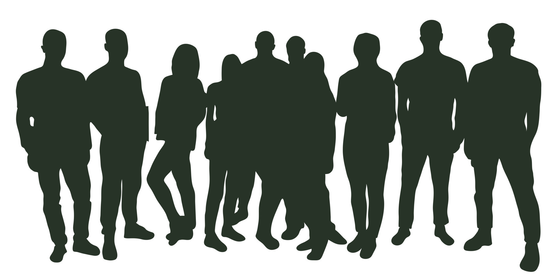 Crowd silhouette outline, group of people. Youth, students, business ... Crowd silhouette outline, group of people. Youth, students, business ...