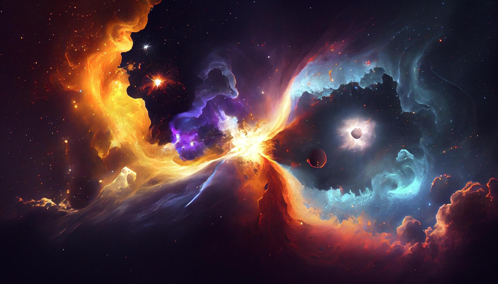 Wide Galaxy And Stars